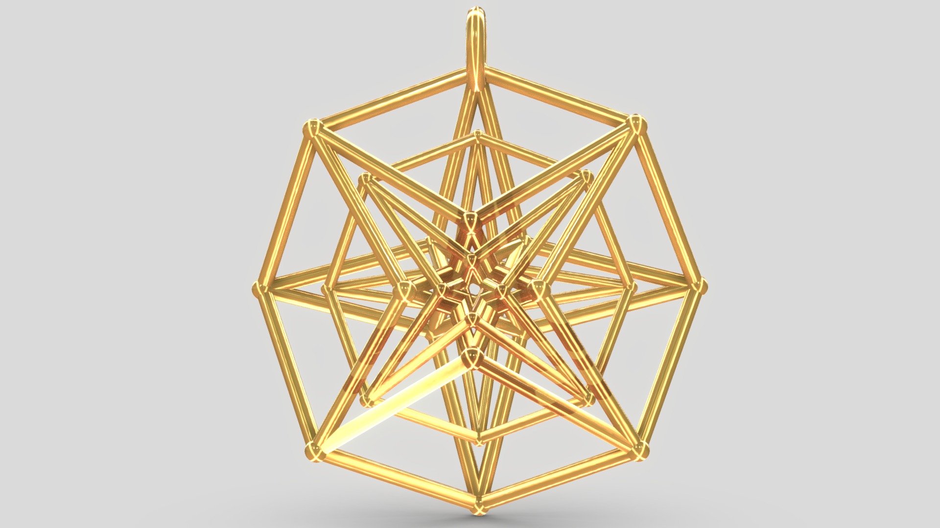 Double Hypercube Pendant With Ring STL - 3D model by sacredgeometryweb [e7f8bf3] - Sketchfab