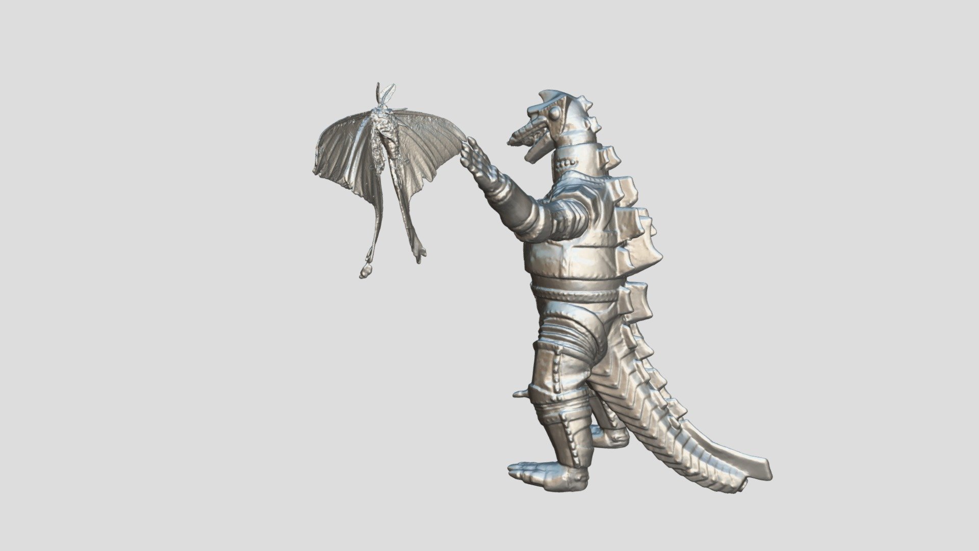 Moth vs Mechagodzilla (VCU_3D_7611) - 3D model by Virtual Curation Lab ...