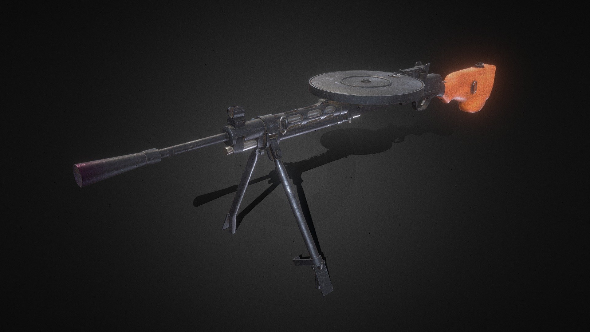 DP 28 Machine Gun - High-Quality 3D Model - Buy Royalty Free 3D model ...