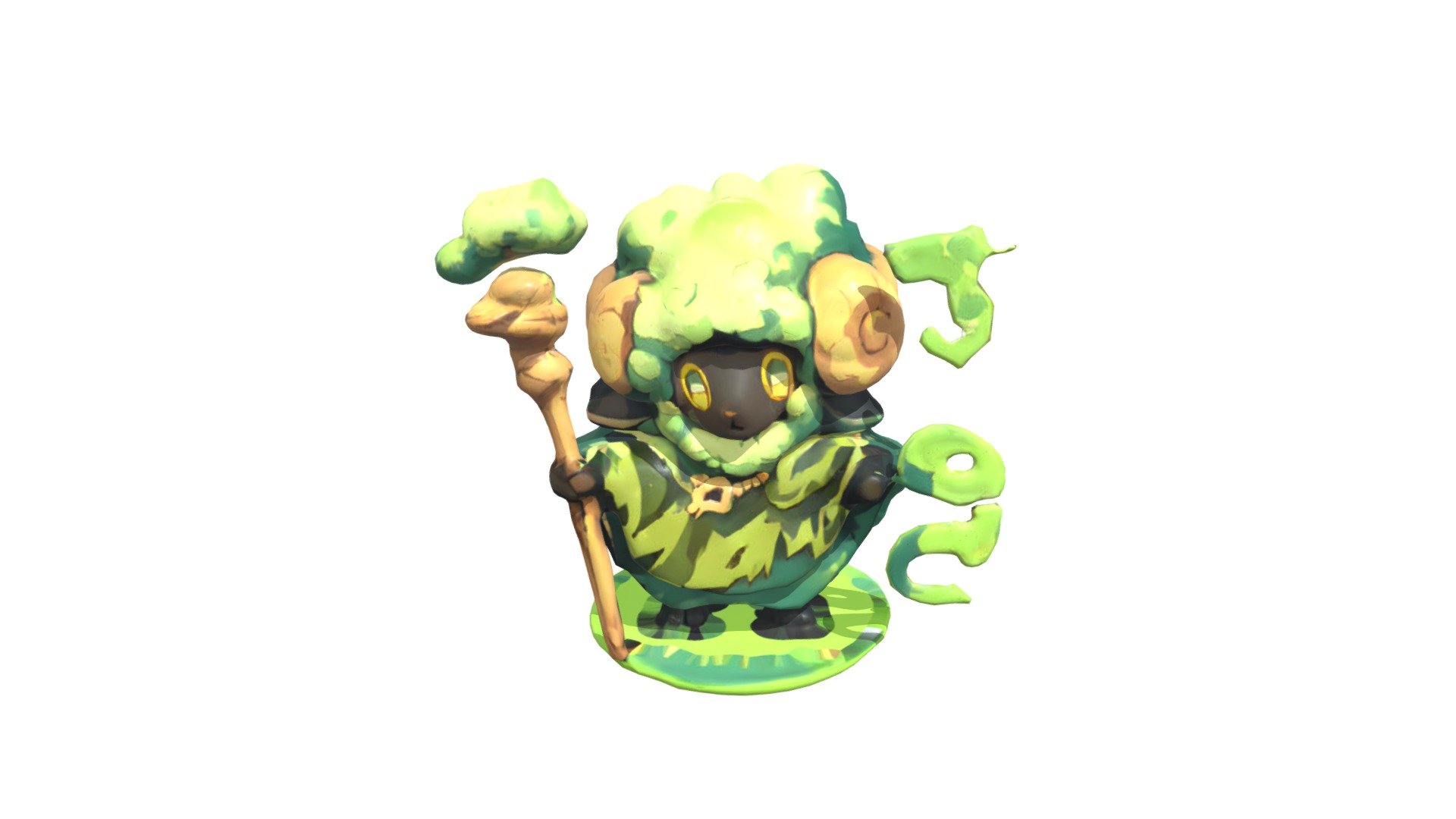 Sheep character with magical staff - 3D model by 上来 (@Fabiaoyu ...