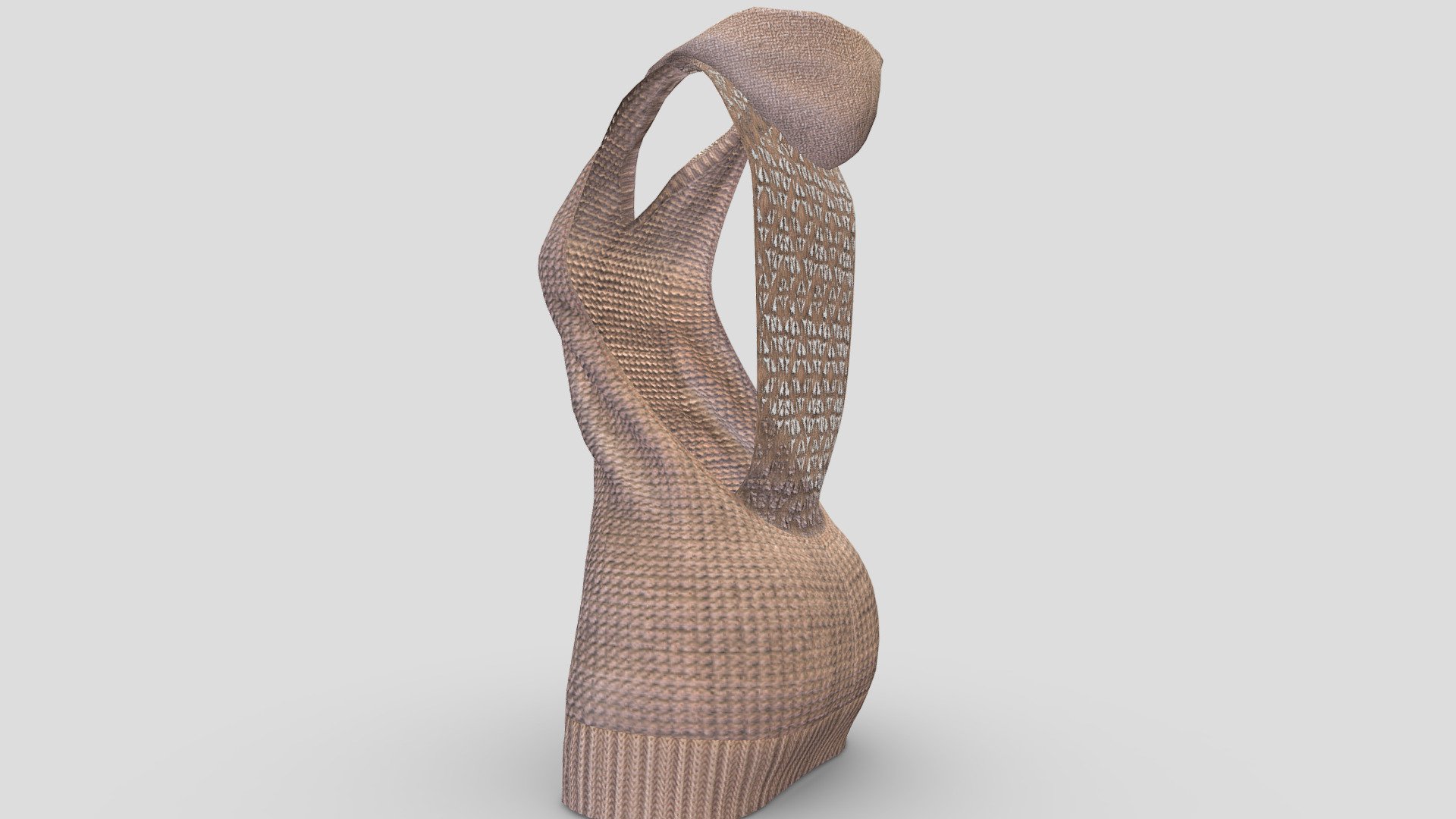 Female Hooded Knit Mini Sweater Dress - Buy Royalty Free 3D model by ...