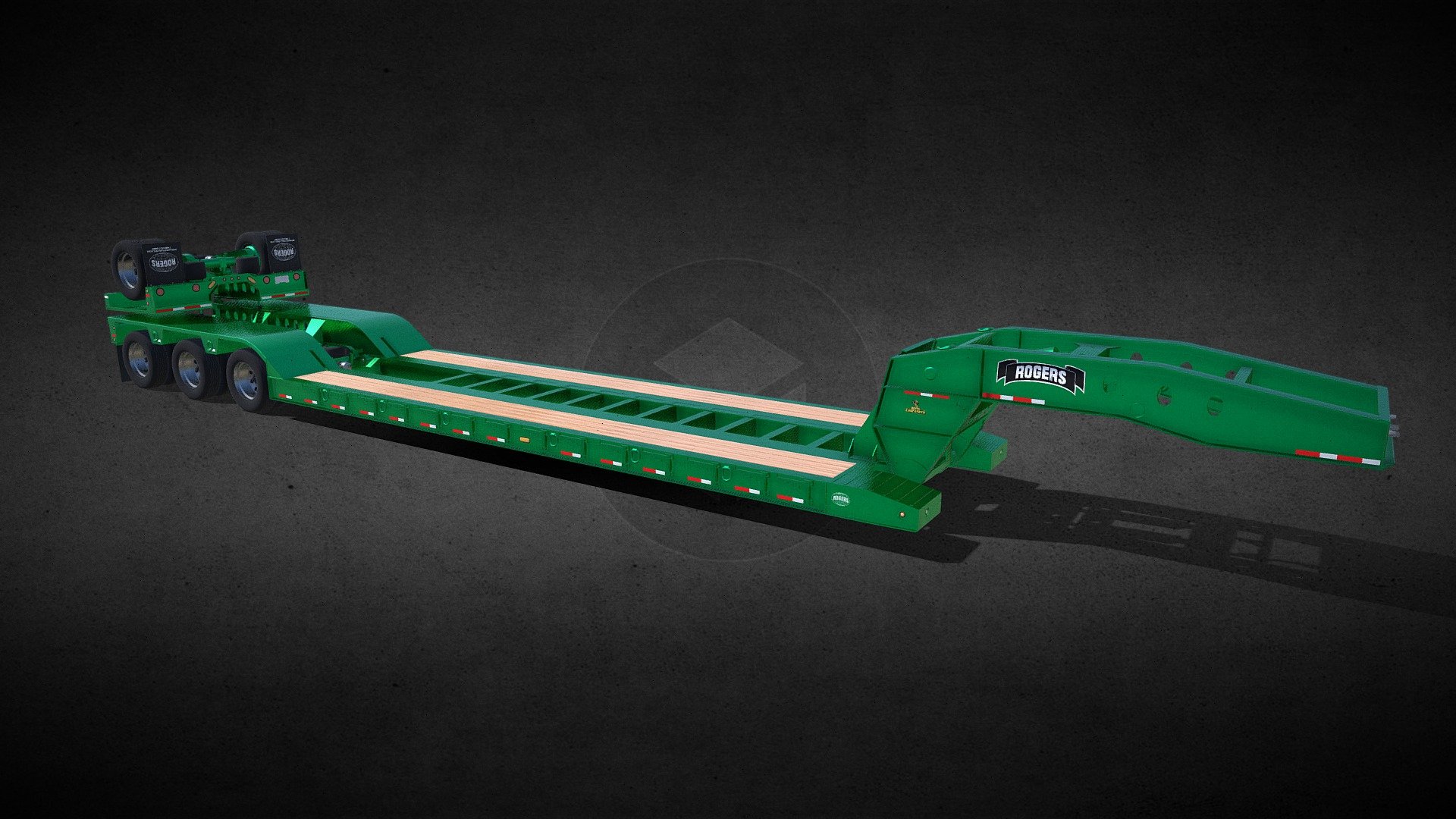 Rogers CN55PL lowboy trailer - 3D model by bansheewoj [e81c546] - Sketchfab