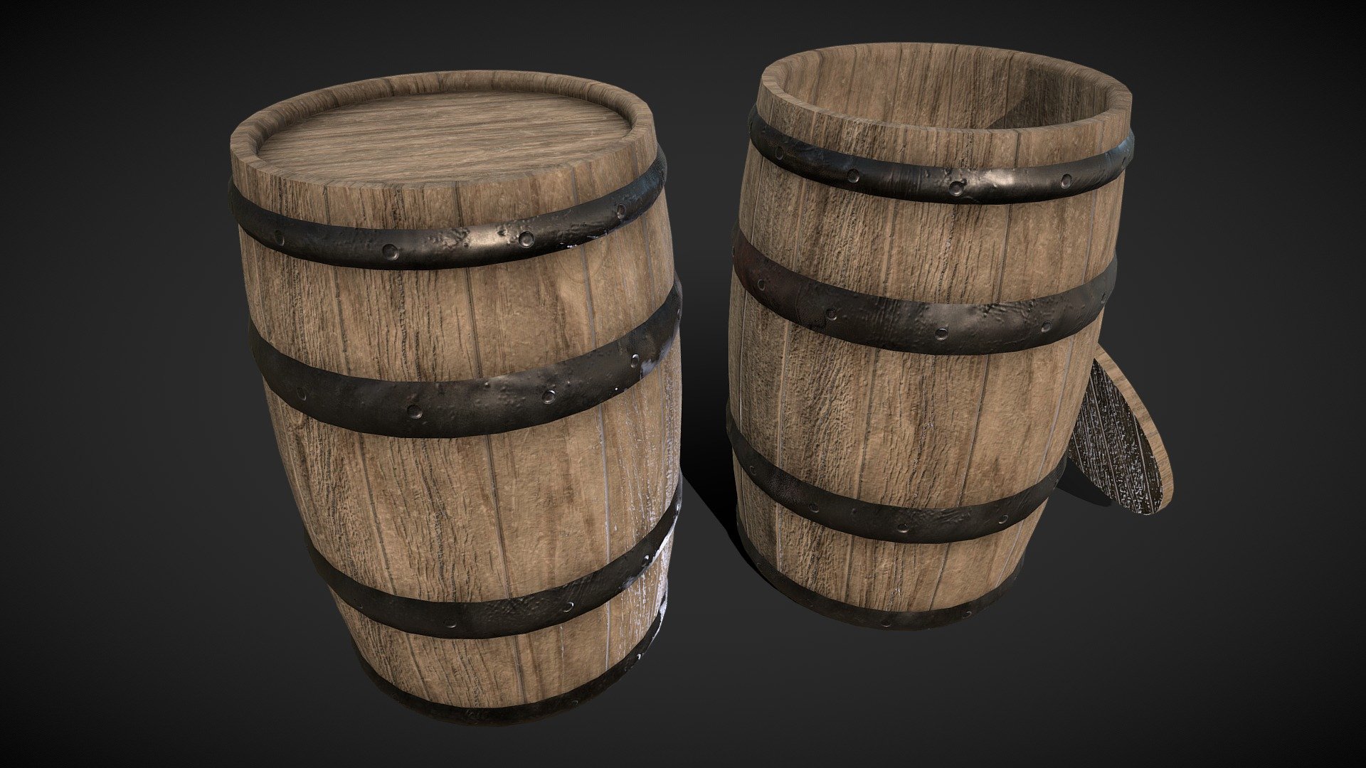 Closed and opened barrel - Buy Royalty Free 3D model by Joan LP ...