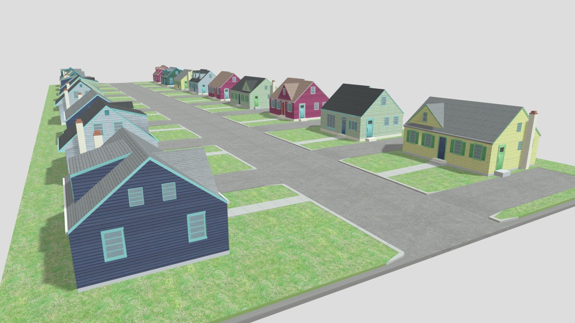 Cape Cod Street - Download Free 3D model by novusod [e823411] - Sketchfab