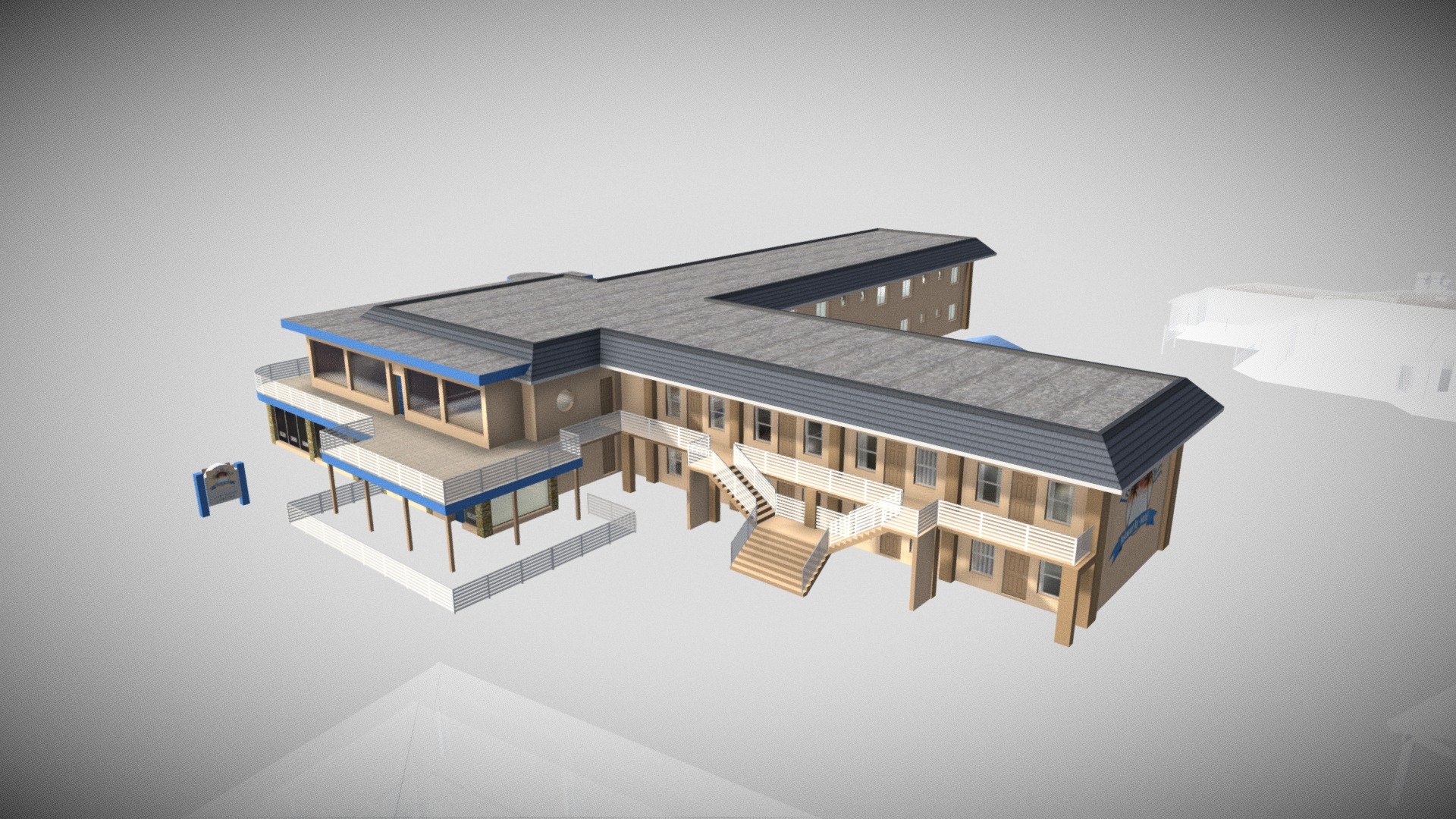 Inn On The Gulf - Hotel - Buy Royalty Free 3D model by luminou_CS (@luminou) [e823f4e ...