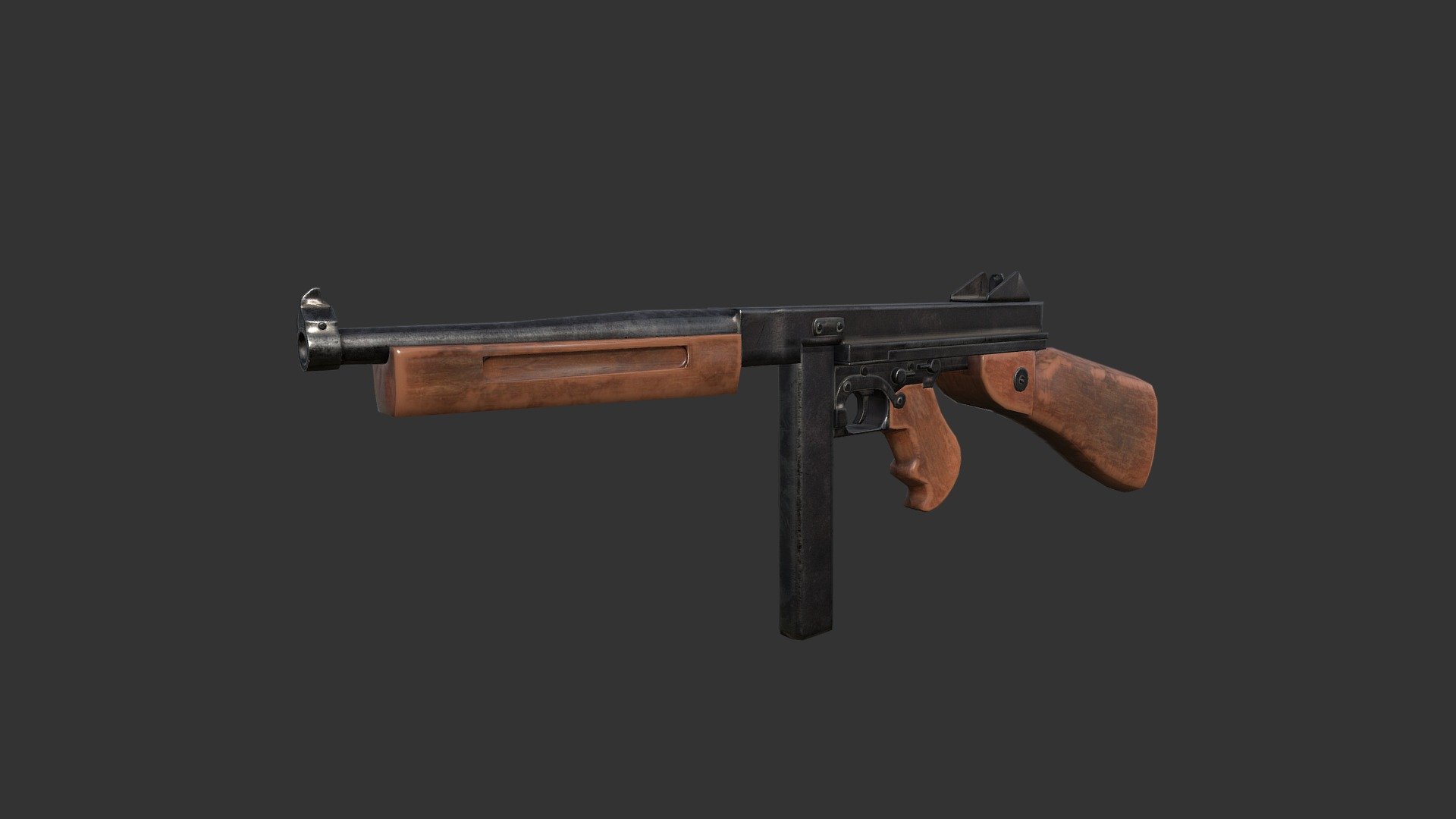Tommy Gun - 3D model by GroundHog [e82cd6d] - Sketchfab