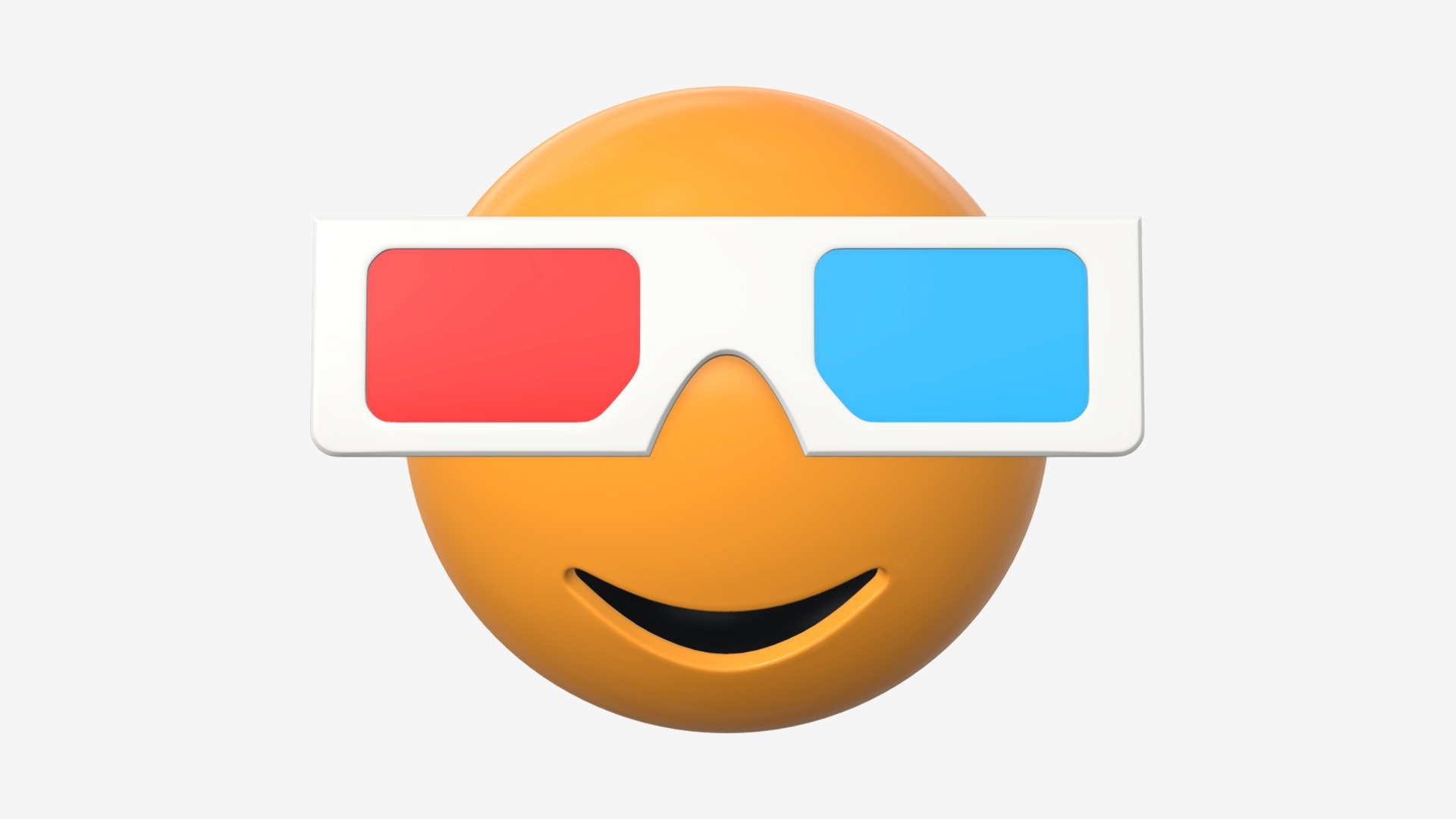 Emoji 081 Smiling with rectangular glasses - Buy Royalty Free 3D model ...