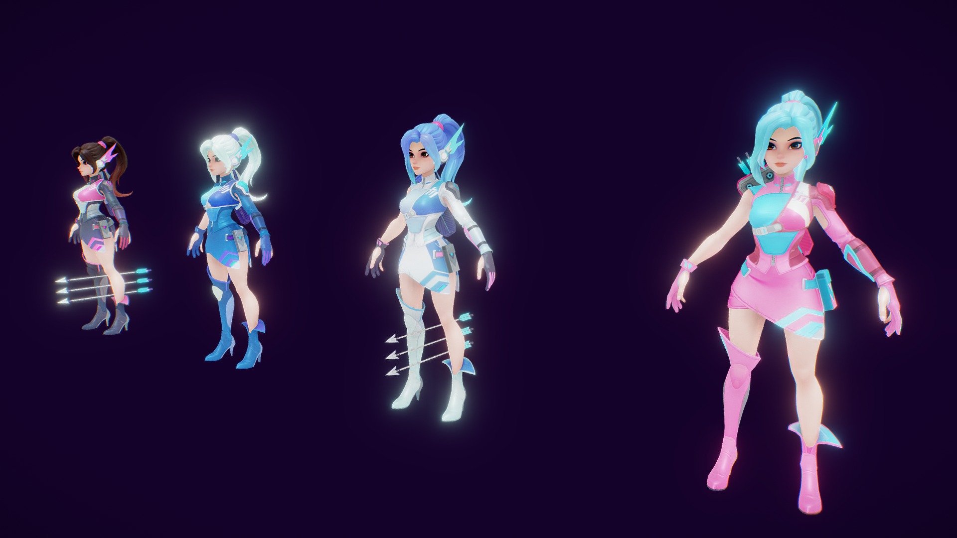 Bow girl RIG Collection - Buy Royalty Free 3D model by Luna ...