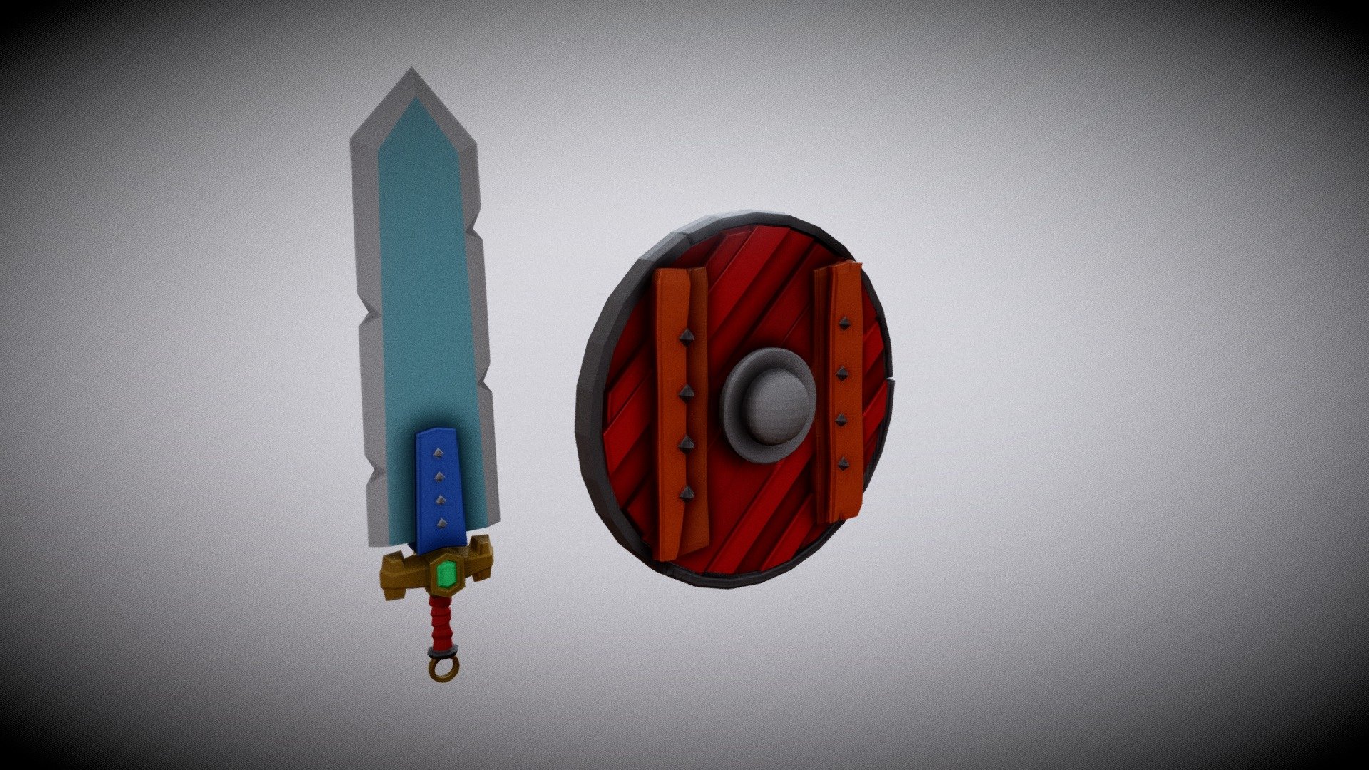 Sword and shield Low Poly - 3D model by carlestenorio [e841e7e] - Sketchfab