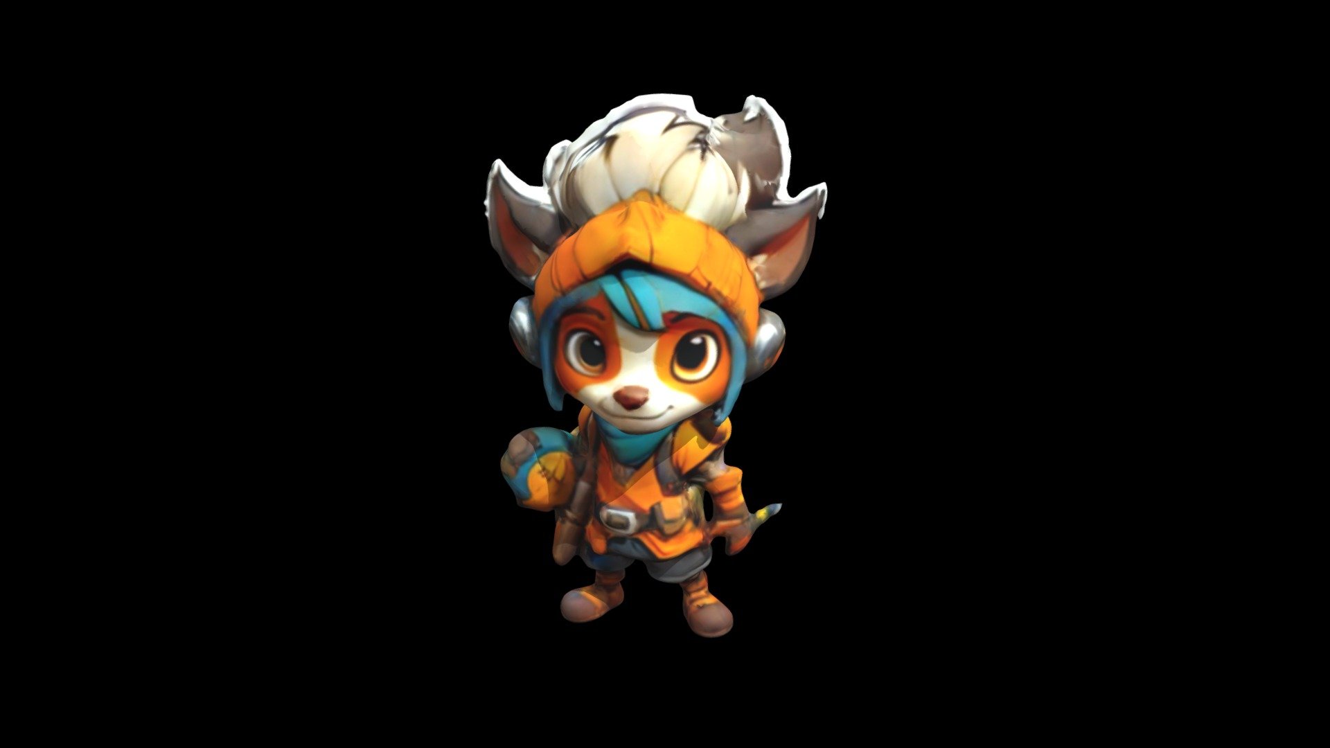 Chibi-style character with fox features wearing - Download Free 3D ...