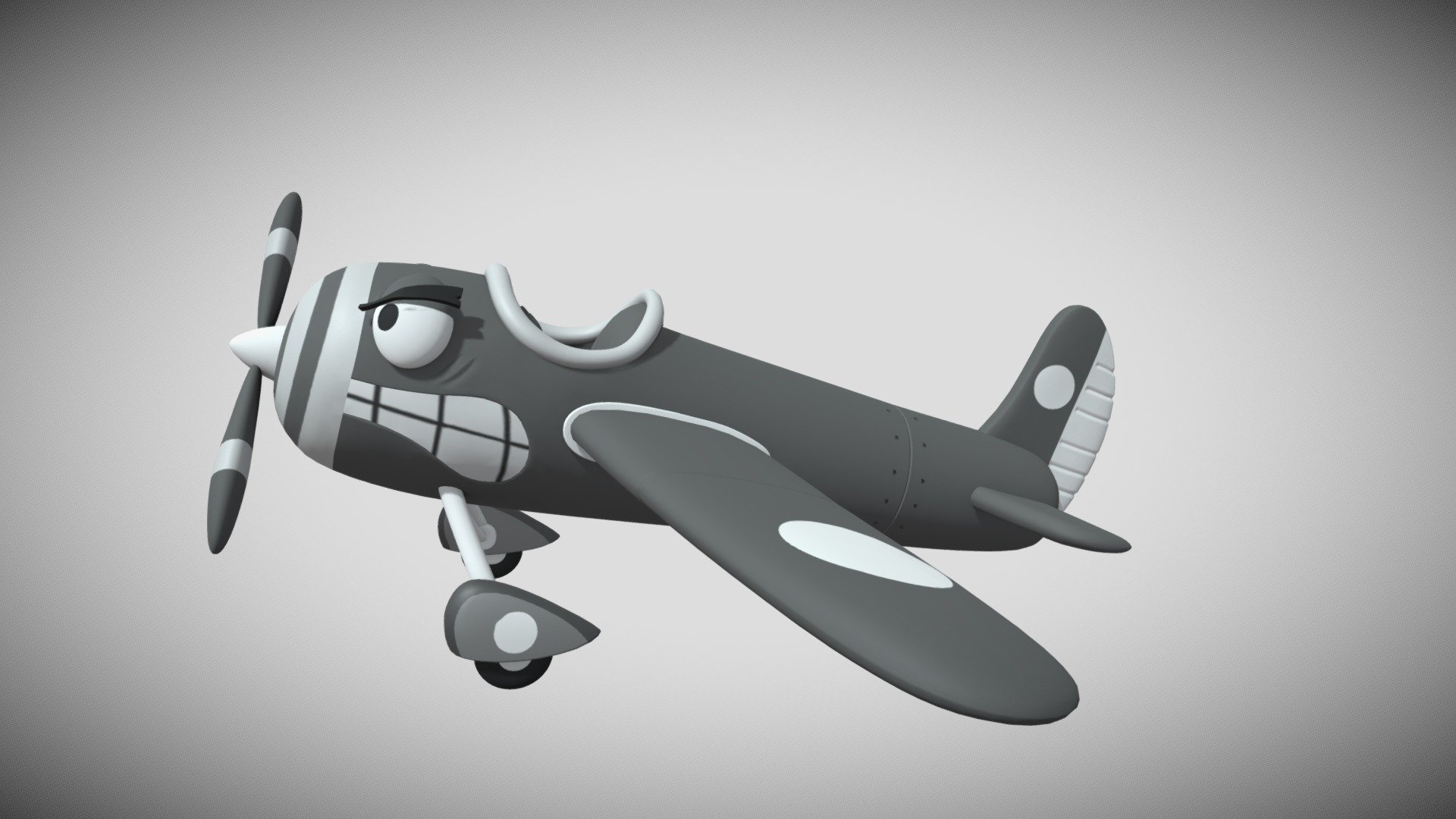 Airplane Character - 3D model by Junaid (@iamjunaid56789gmail.com ...