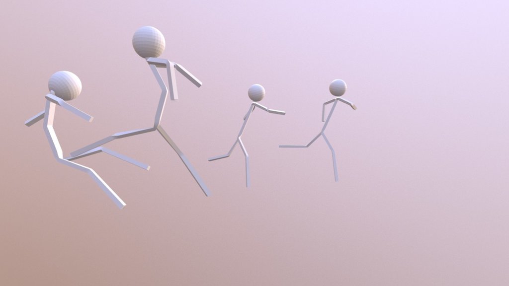 Stick Figure Fight - 3D model by Kyle Miller (@kyle.miller) [e858b43 ...