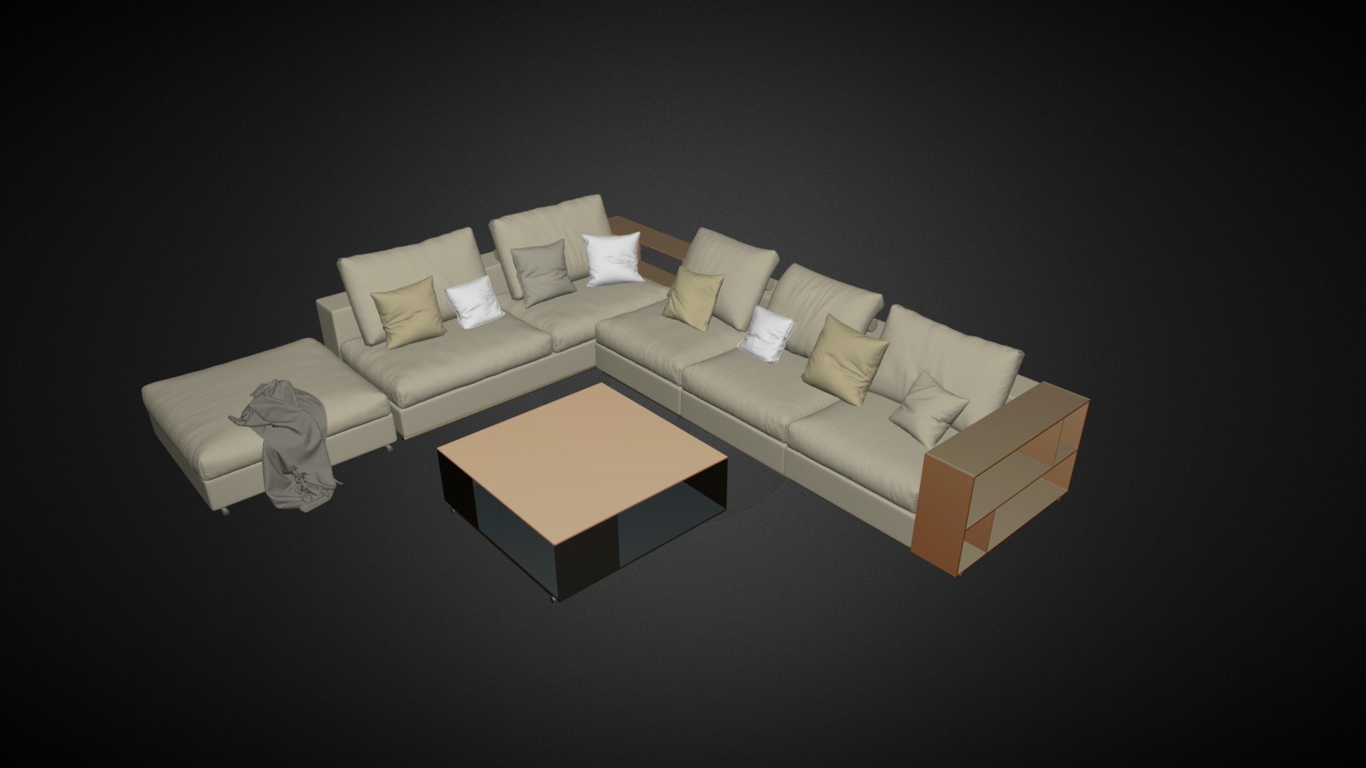 Groundpiece modular sofa by Flexform - 3D model by aruppal28 [e85b4ad ...