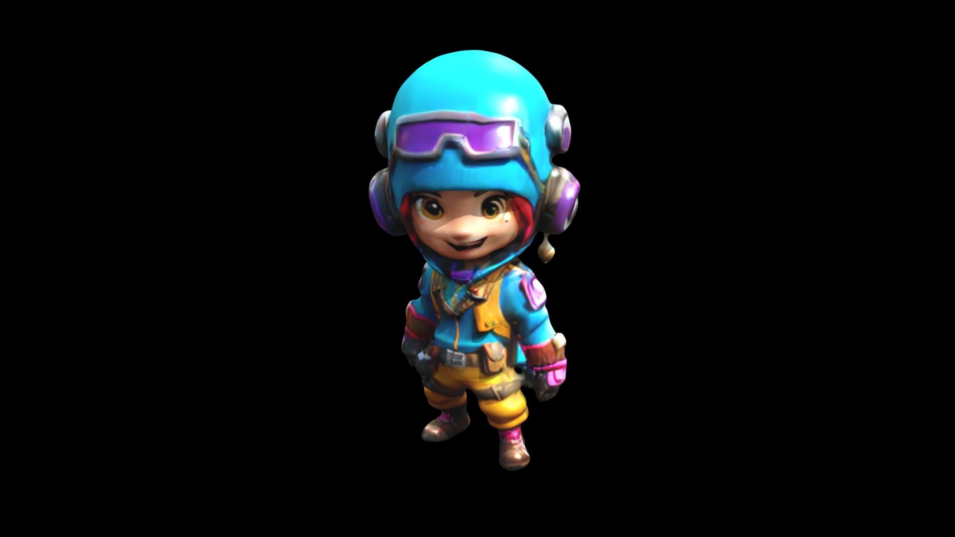 Anime Cartoon A heroic character in sky-blue hel - Download Free 3D ...