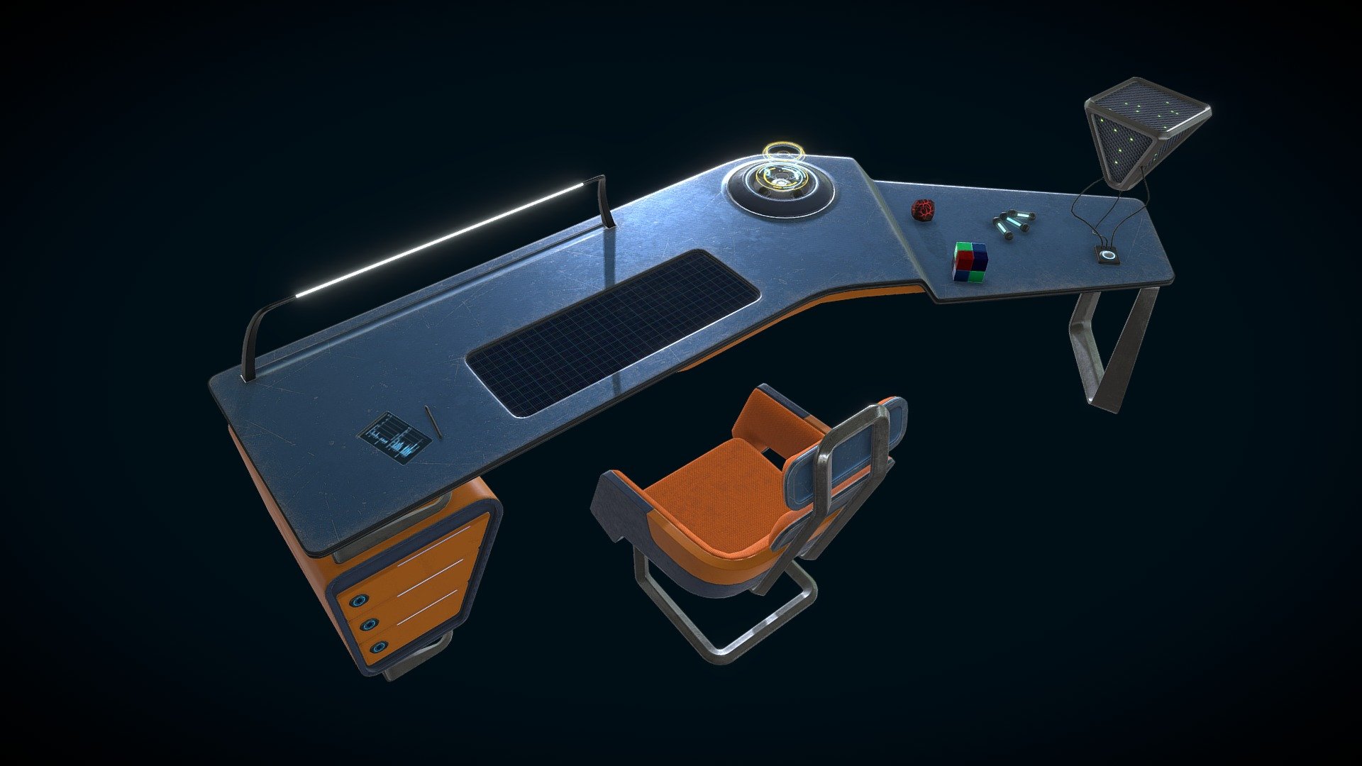 Future office desk - 3D model by AlekRazum [e85d22d] - Sketchfab