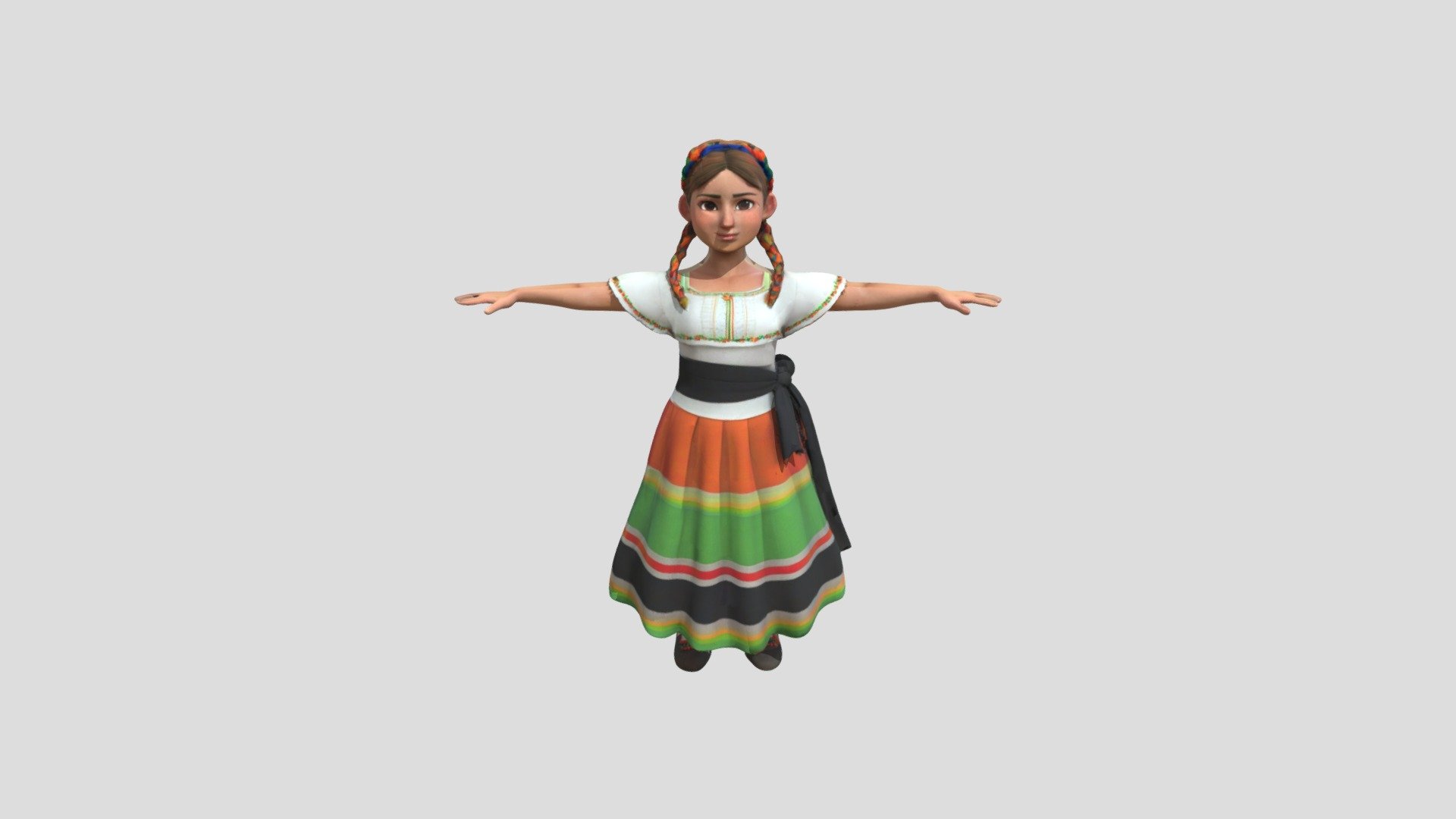 Folklore Dancer Girl - Download Free 3D model by erkenyeserendal2 ...