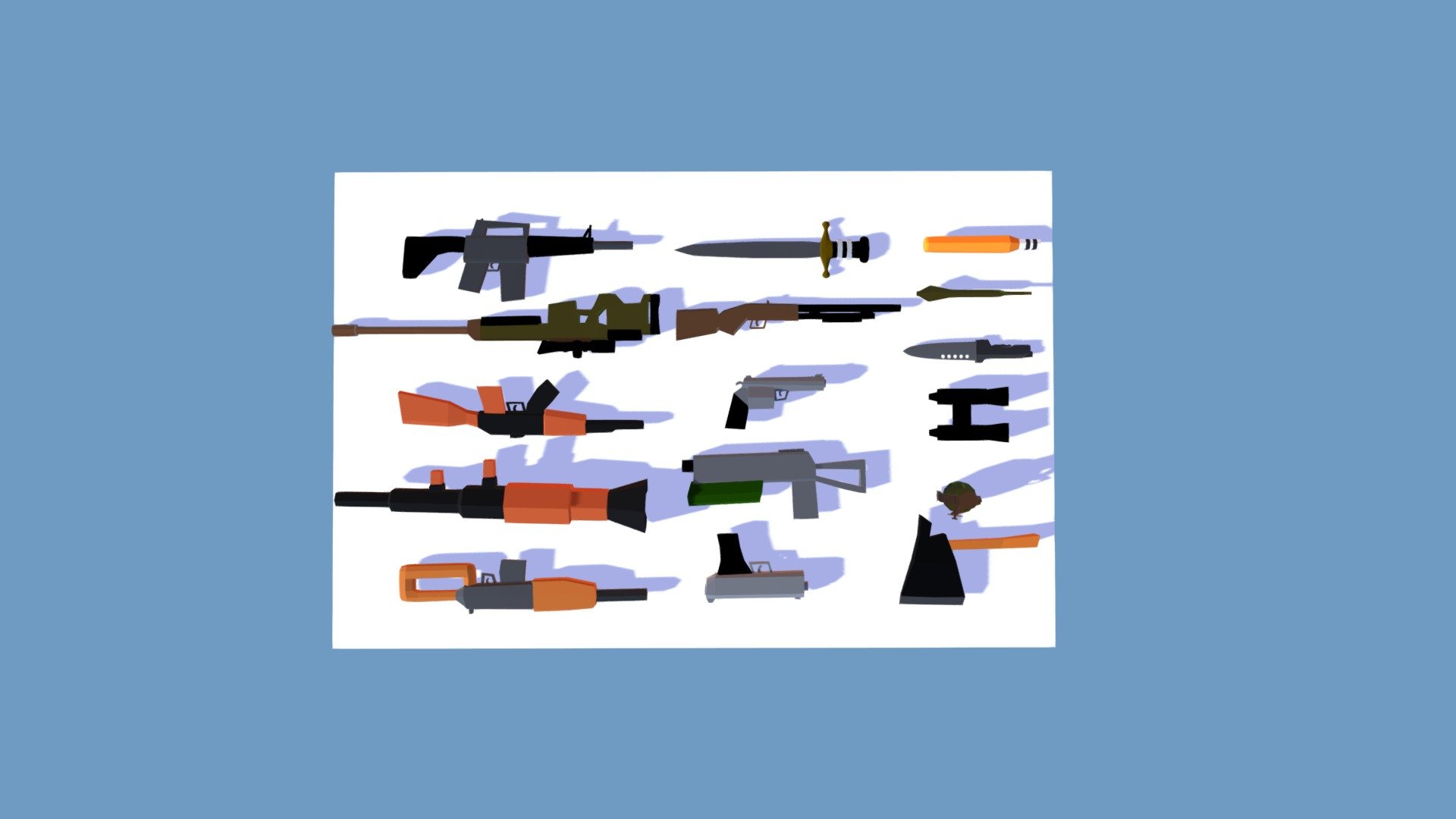 low poly weapons and game products full pack - Download Free 3D model ...