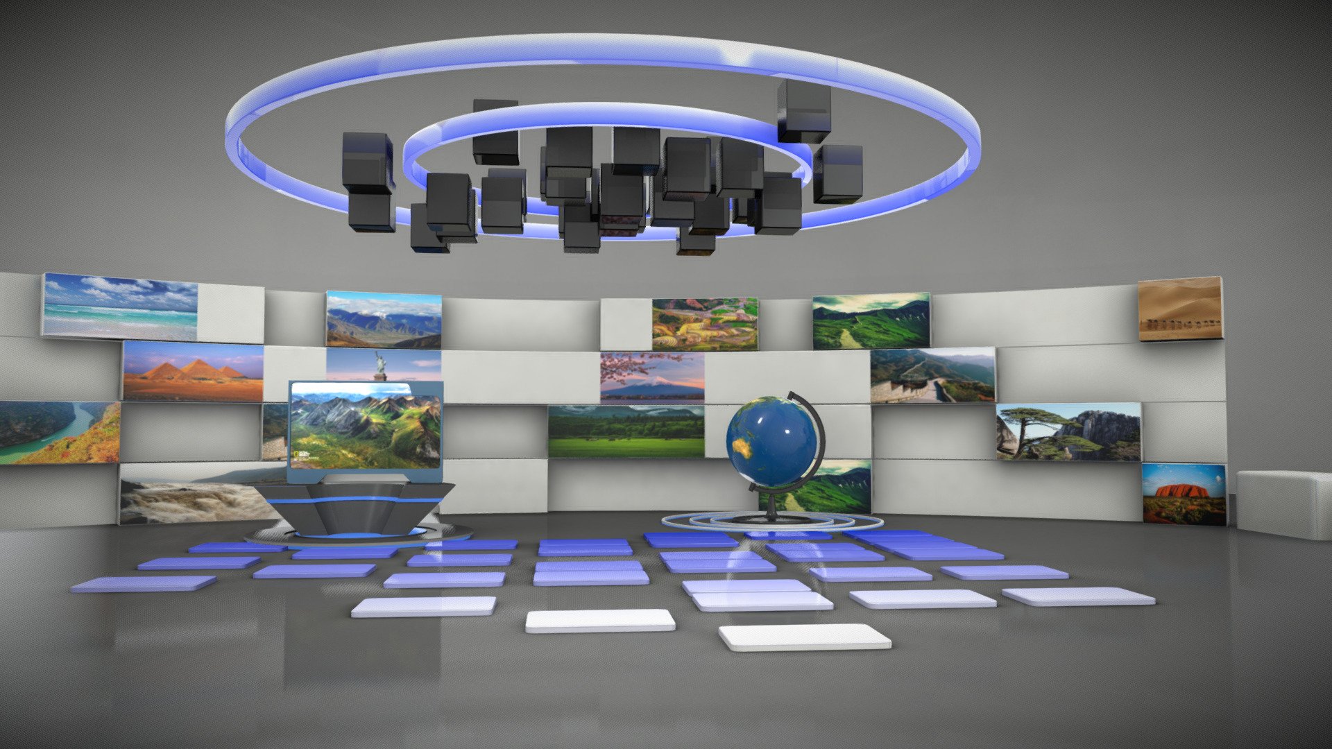 news broadcast studio_004 - Buy Royalty Free 3D model by mushuangming ...