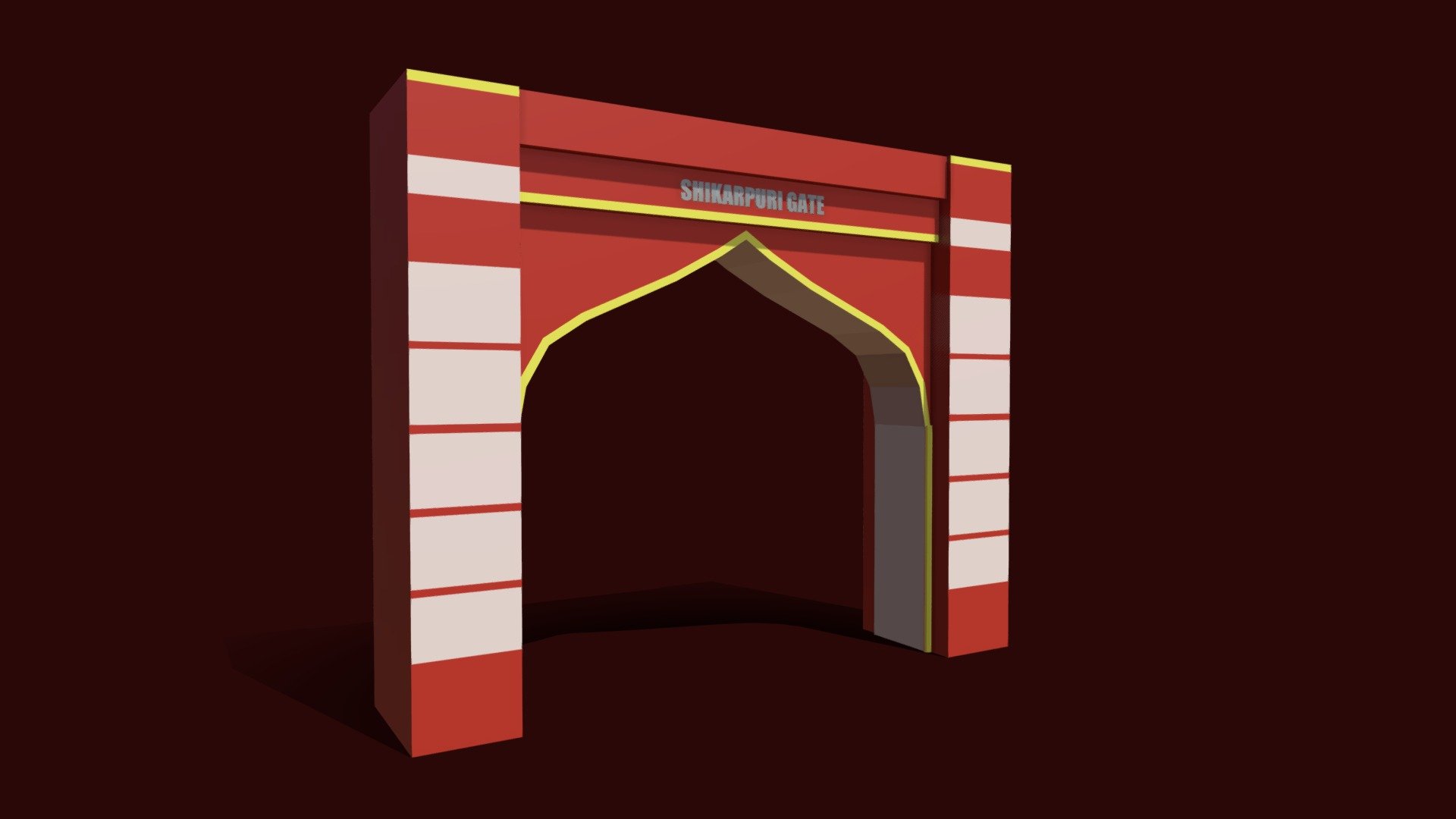 Shikarpuri Gate Bahawalpur Lowpoly - 3D model by ...