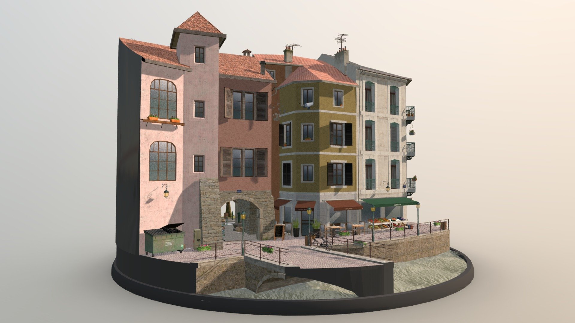 City scene : Annecy - 3D model by Kevan Vanderstichelen (@k ...