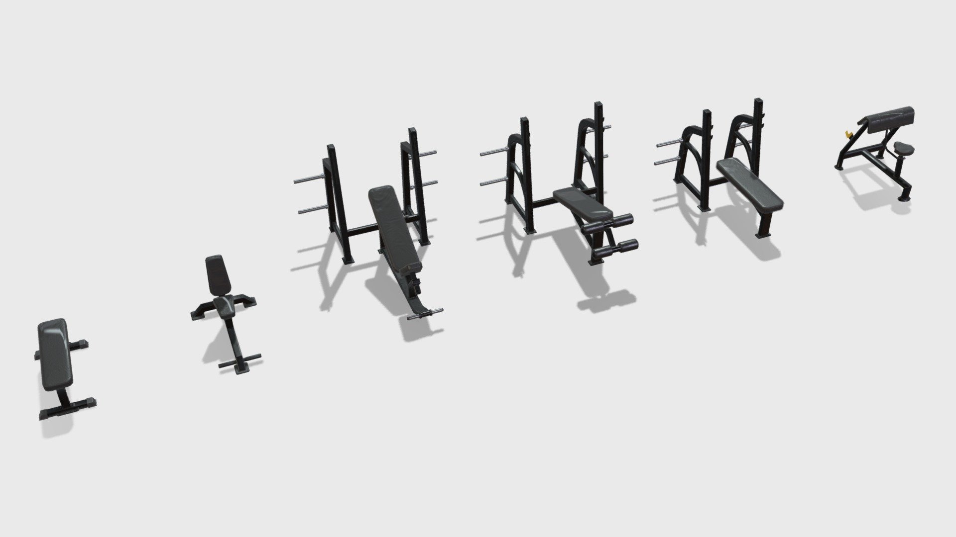 Gym Benches Pack | Game Ready - Buy Royalty Free 3D model by MHKstudio ...