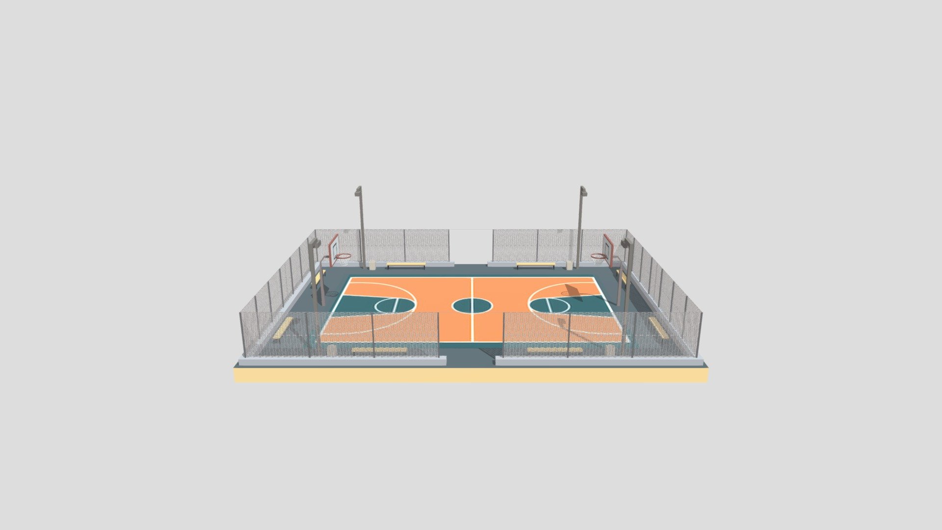 Basketball_court - 3D model by completemih [e87f08b] - Sketchfab