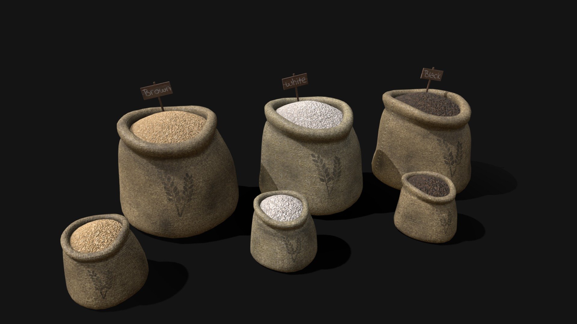 Rice Sacks - Buy Royalty Free 3D model by Clockwork Creations ...