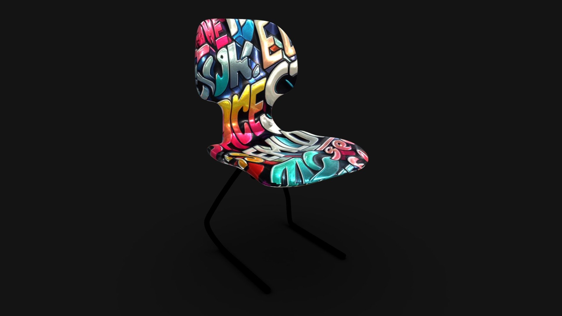 Graffiti Design Chair - Buy Royalty Free 3D model by Navarion [e8862d9 ...