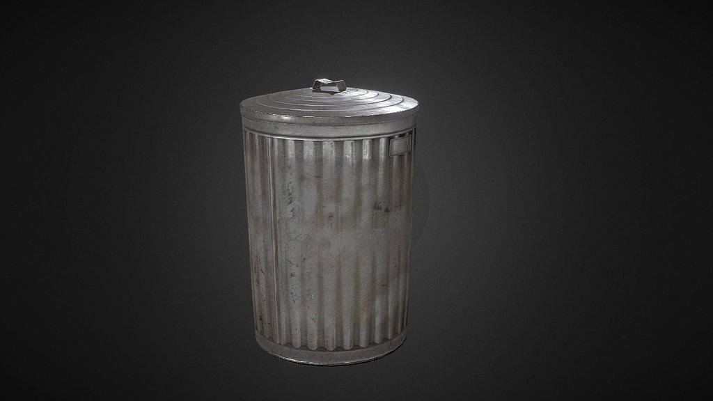Metal Trash Can Game Asset - 3D model by 3dboer [e886ea7] - Sketchfab