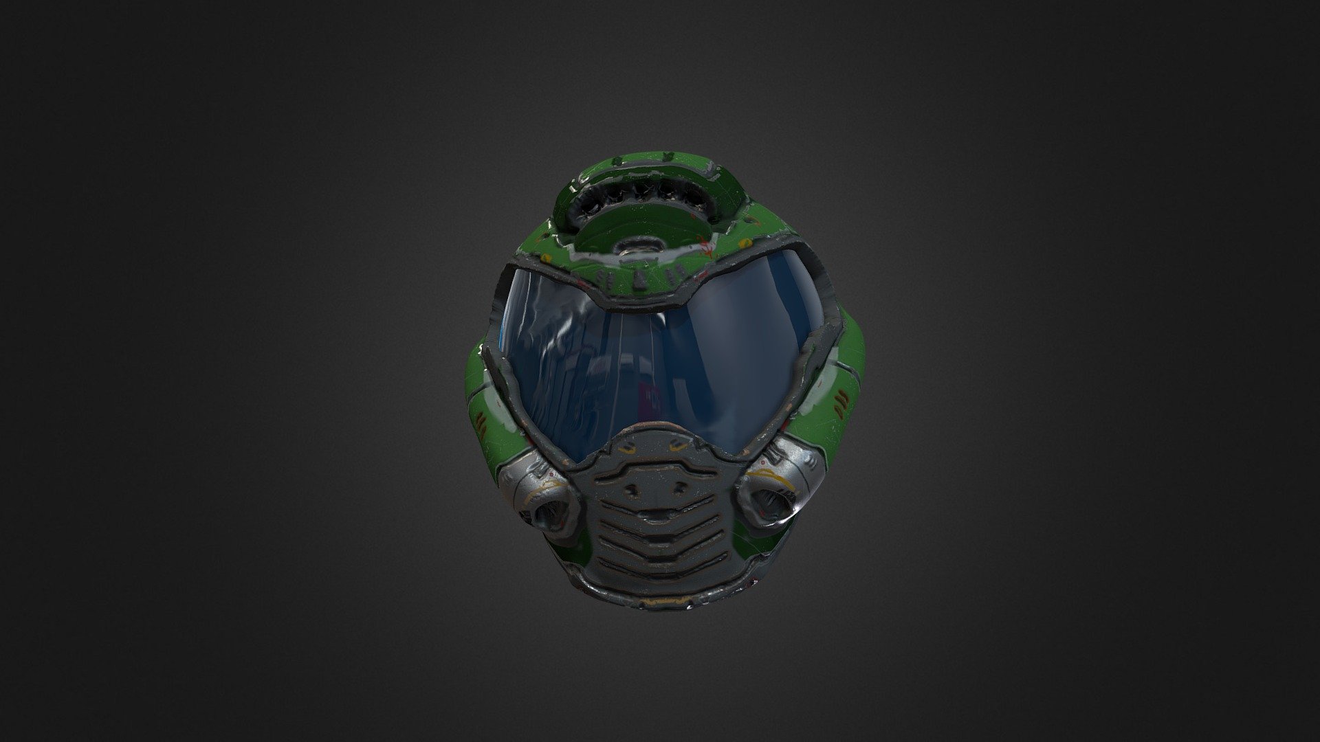 DoomGuy Helmet - 3D model by PolyAngl3D [e888fc6] - Sketchfab