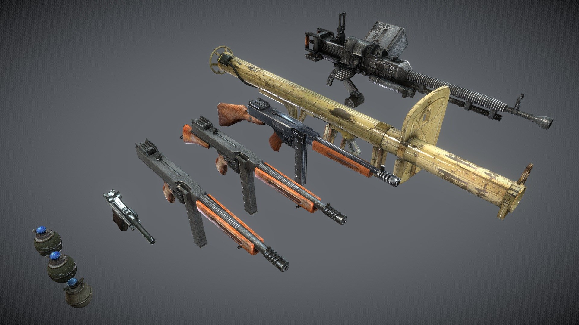 WWII Weapon Pack - Buy Royalty Free 3D model by Realtime (@gipapatank ...