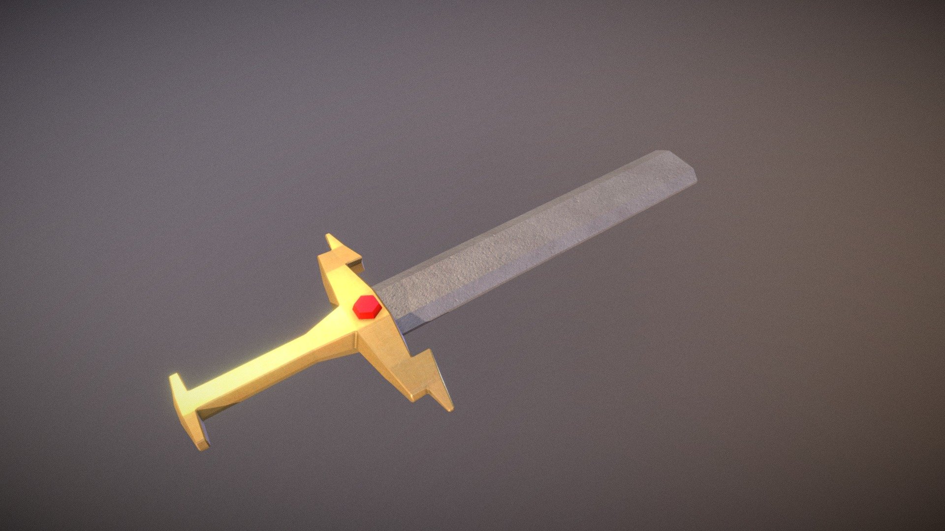 Low Poly Golden Sword - Download Free 3D model by cameronbourne ...
