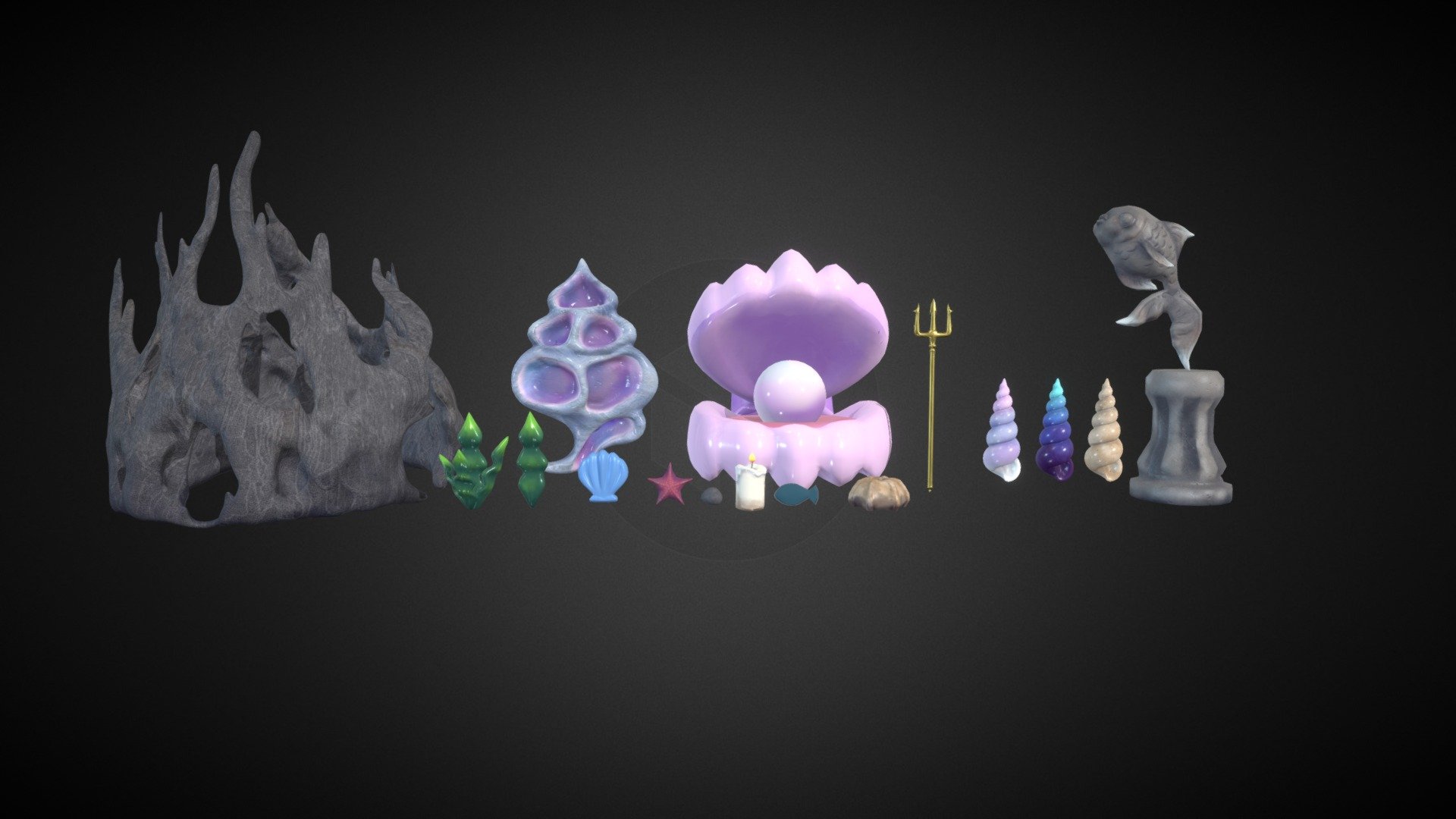 Stylized Underwater Environment Assets - 3D model by Mathilde Ånonli ...