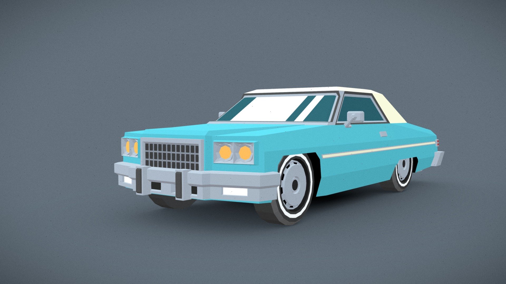 Classic Convertable American Car from 1970s - Buy Royalty Free 3D model ...