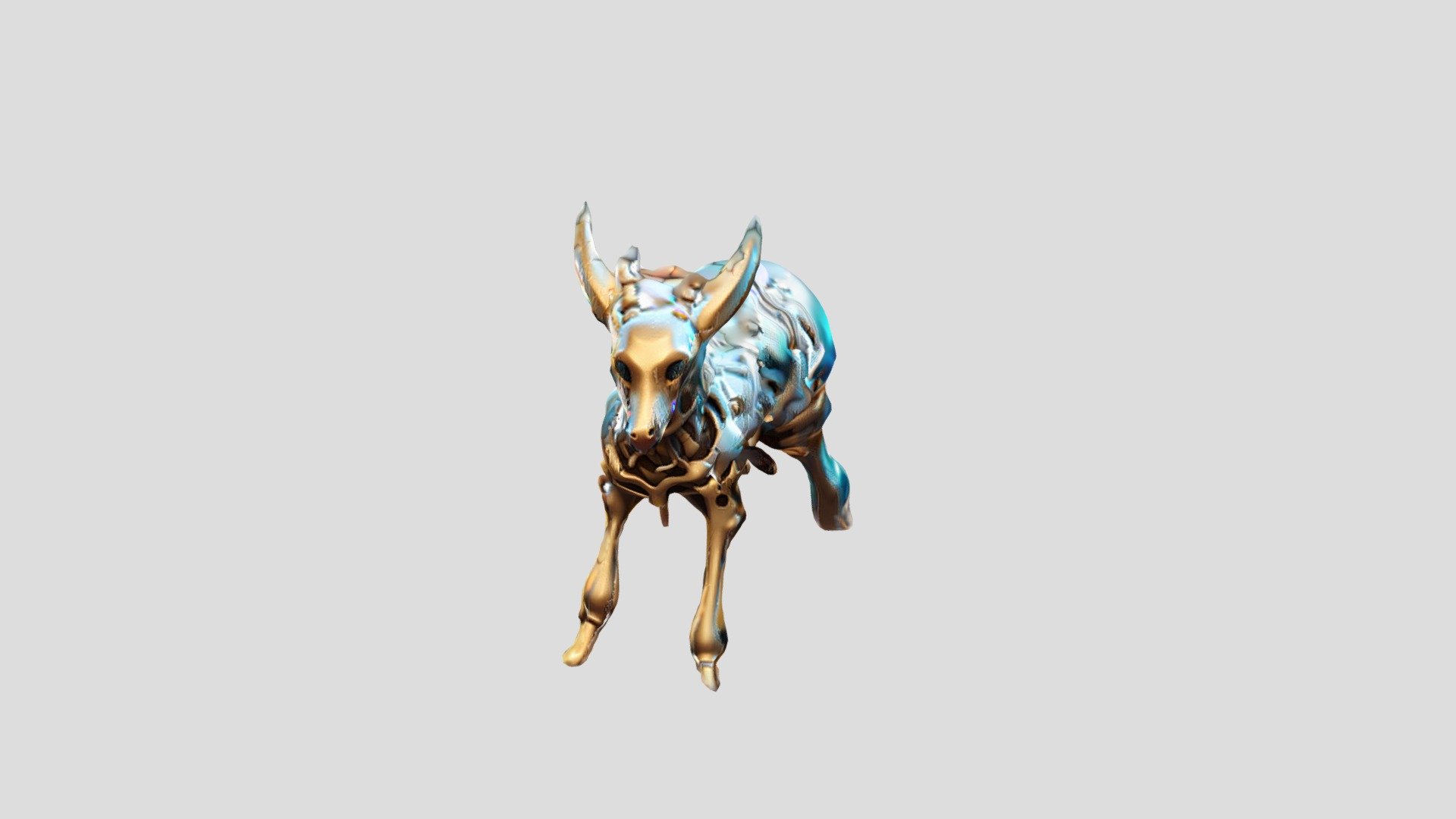Golden and Silver Metallic Deer A metallic dee - Download Free 3D model ...