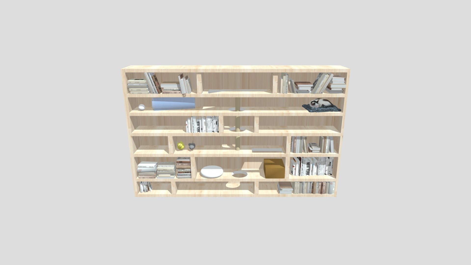 Cat Friendly Bookshelf - Download Free 3D model by GretaF_lightblue ...