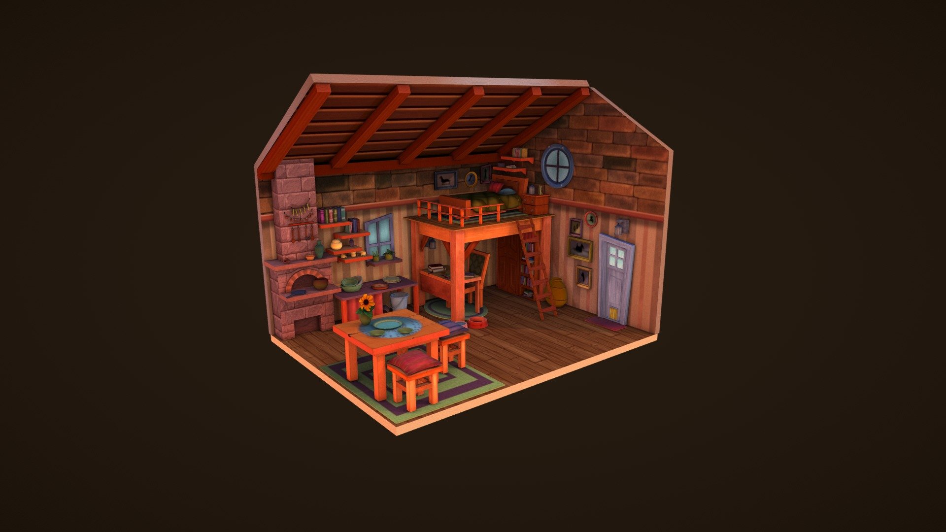 house interior - 3D model by Alahyla [e8ab47a] - Sketchfab