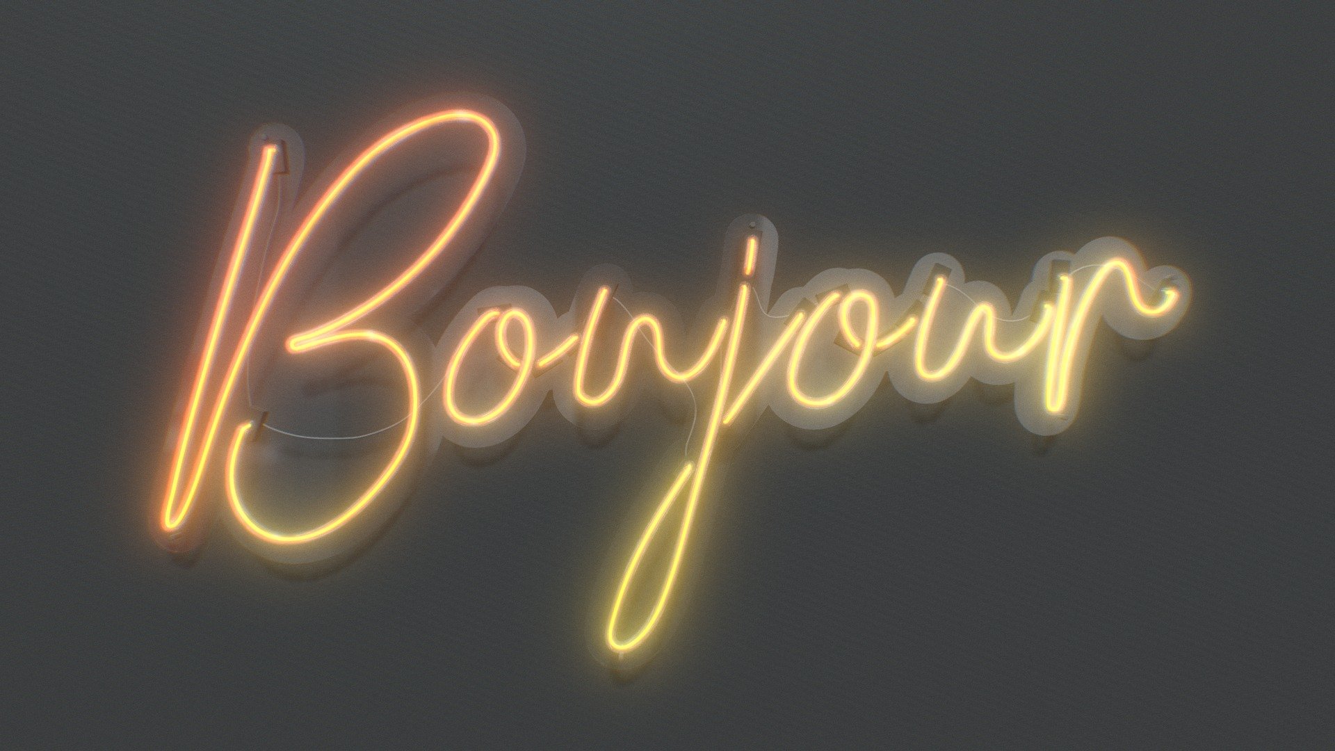 Bonjour - Neon Sign - Buy Royalty Free 3D model by NEONPLEX [e8b0ee5 ...
