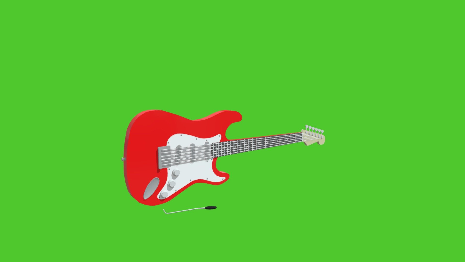 electric_guitar_stratocaster_red (1) - Download Free 3D model by ap ...