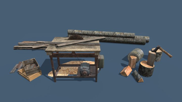 Wood-log 3D models - Sketchfab