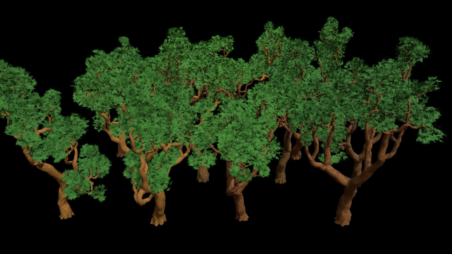 16 Comic-style Pine Trees Pack (Medium-Poly) - Buy Royalty Free 3D ...