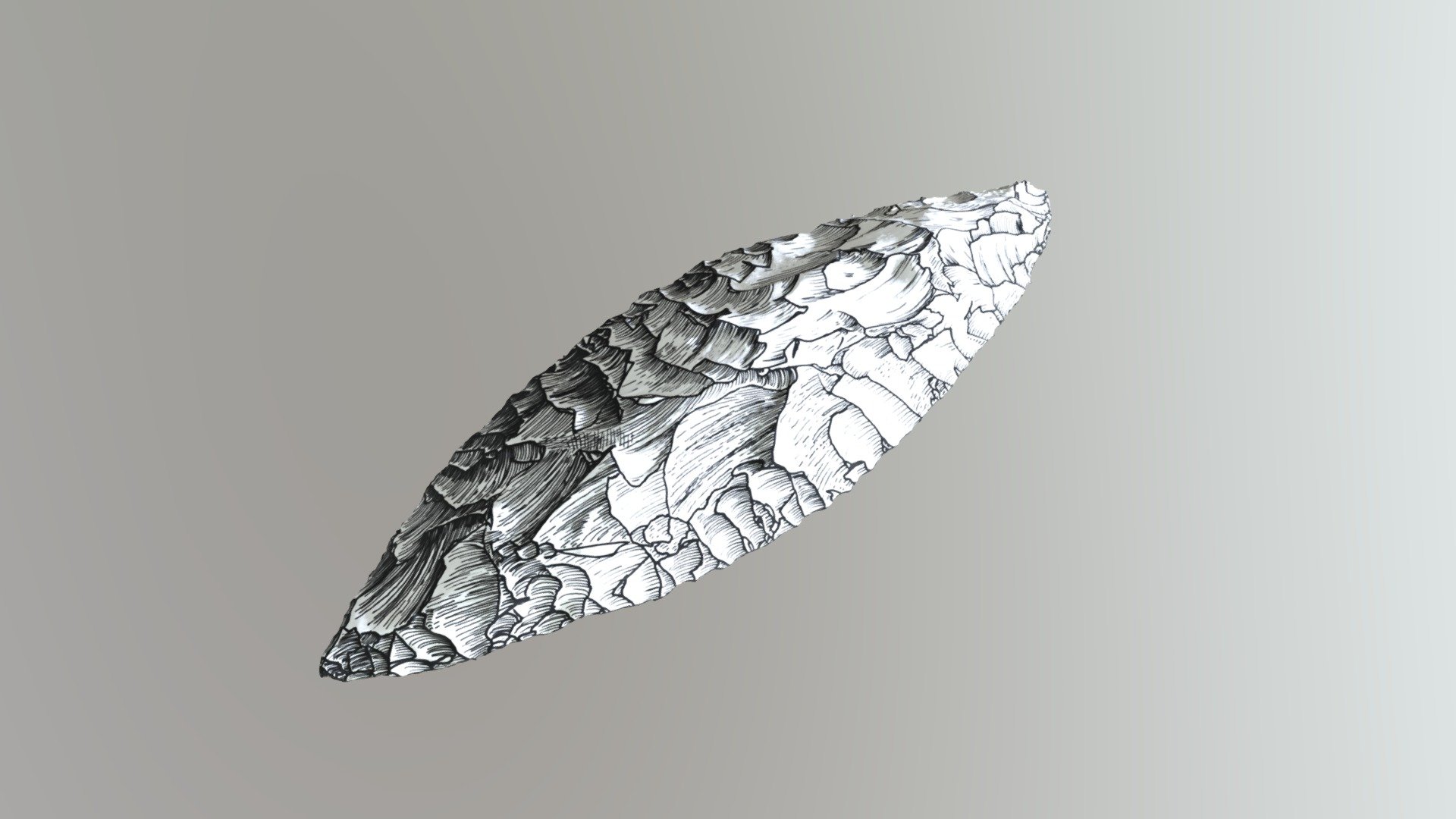 Modern Flint Bifacial Knife - Download Free 3D model by Hugh (@hughgatt ...