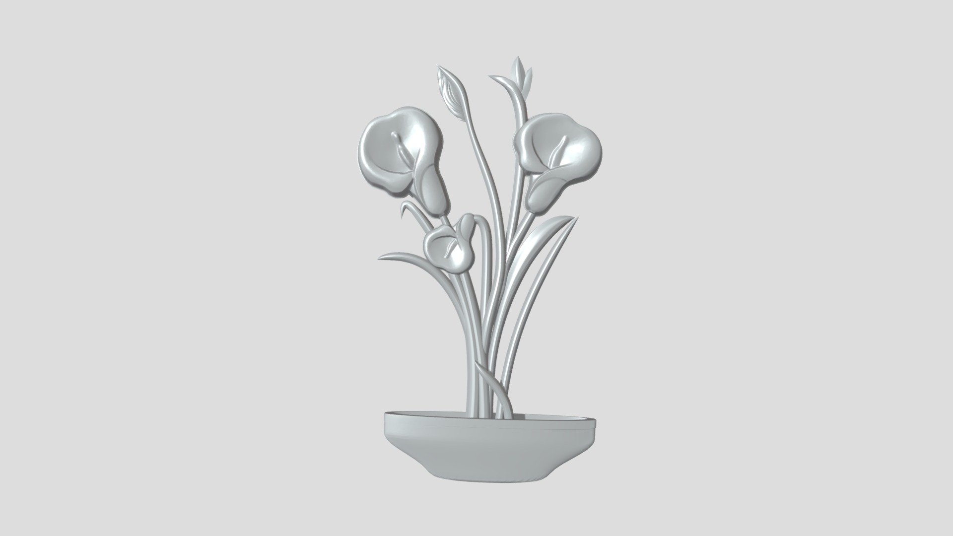 Decorative Calla Lily Flower (2.5D) - 3D model by Sukher_Giri ...