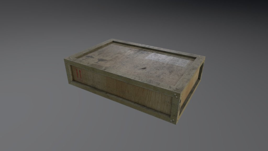 Wooden cargo crate 2 - 3D model by 32cm [e8ceb32] - Sketchfab