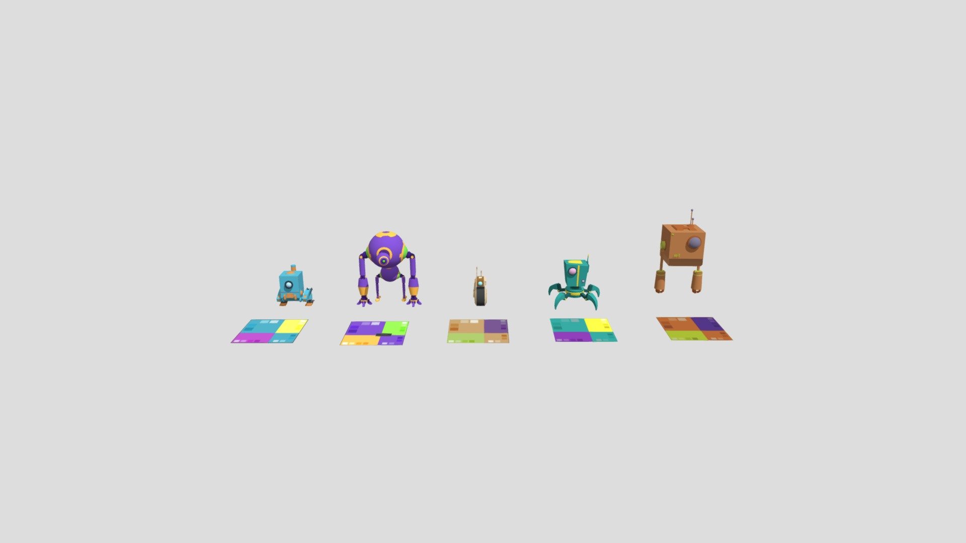 XYZ Homework Painting 5 Robots - Download Free 3D model by Sanjez ...