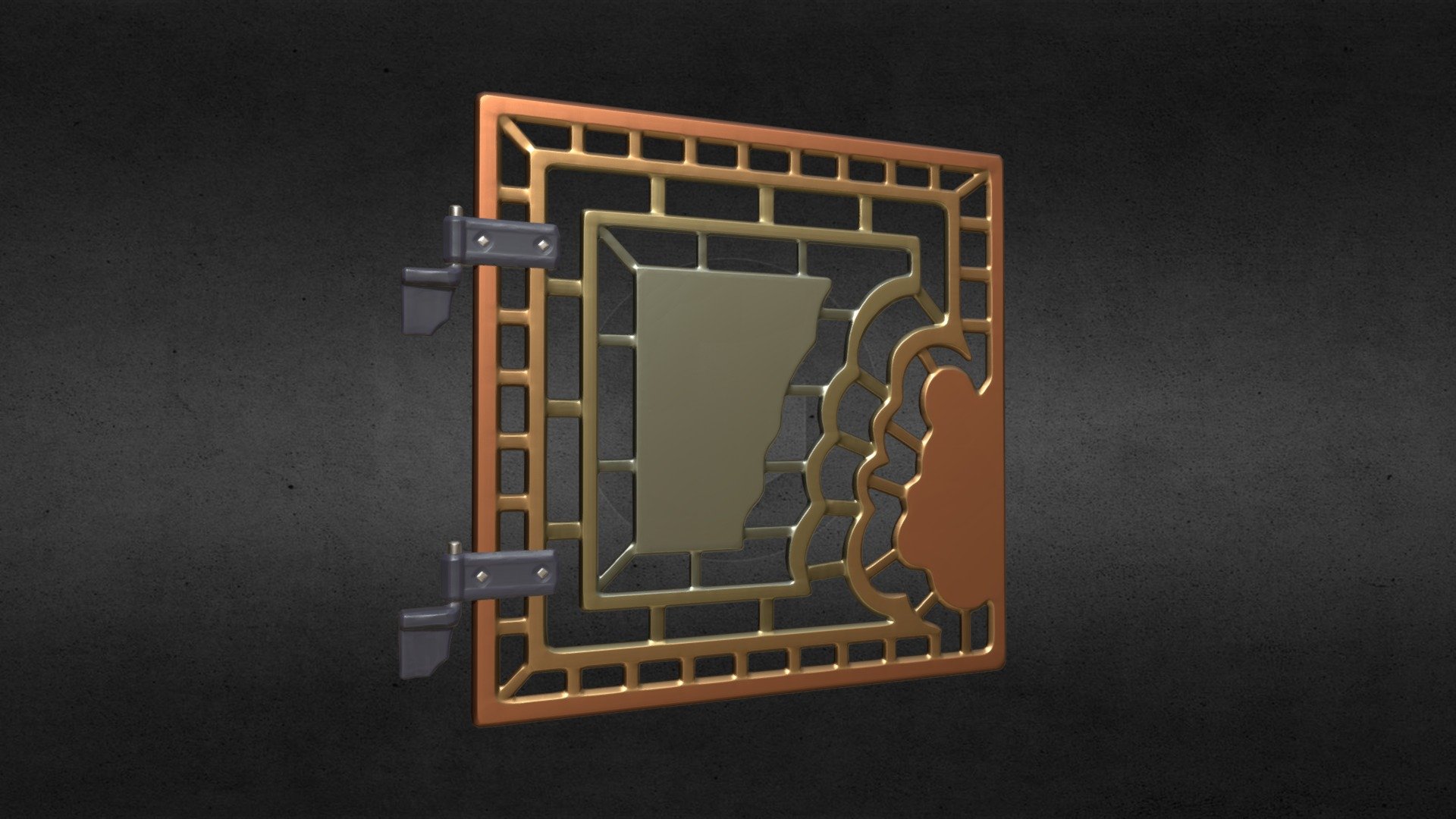 Fancy Gate or Grate with Hinges - 3D model by Horst-Peter (@HorstPeter ...