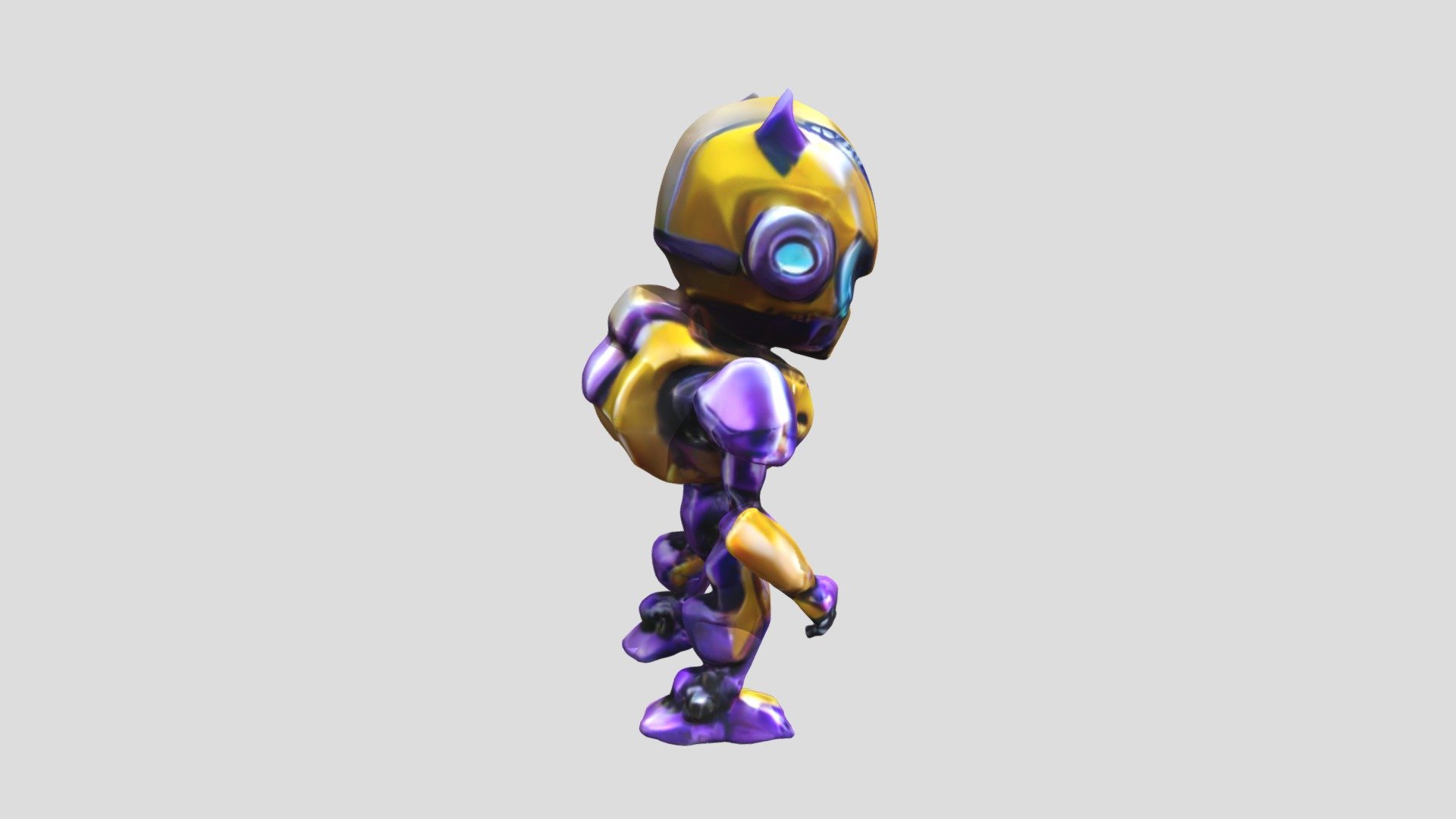 Colorful robot with purple and yellow armor and - Download Free 3D ...