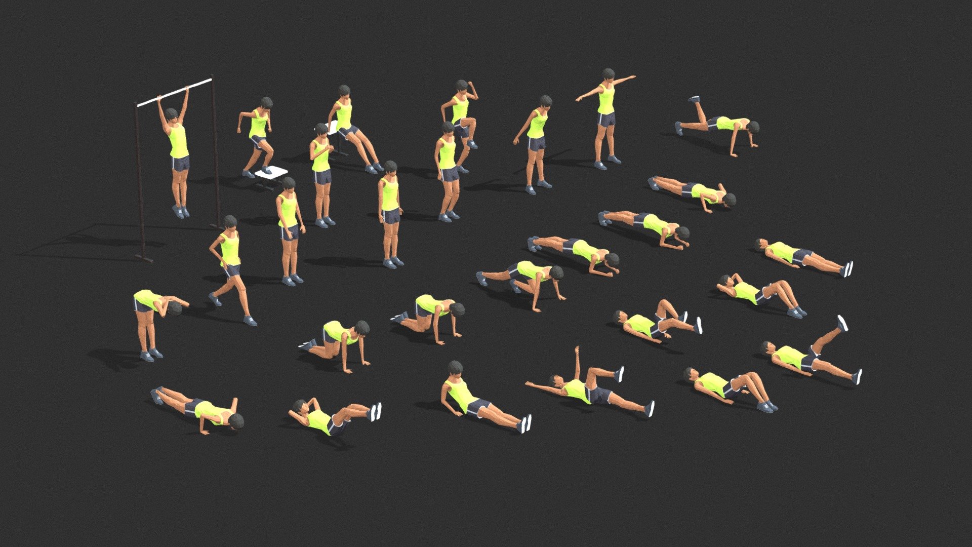 30 Woman Exercise Pack - Buy Royalty Free 3D model by danielmikulik ...