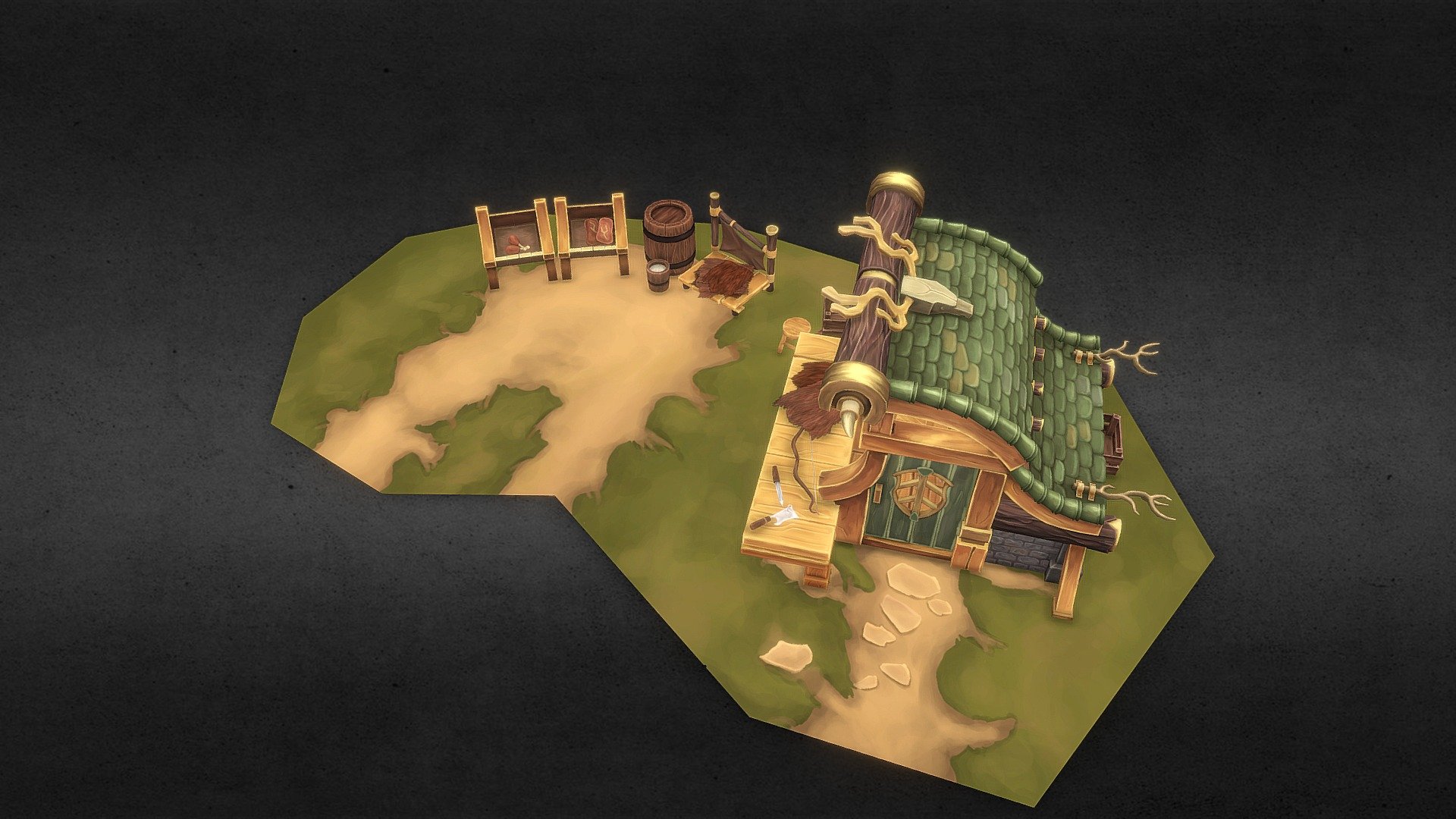 Hunting Hut - 3D model by JanPohl [e8ea1c0] - Sketchfab