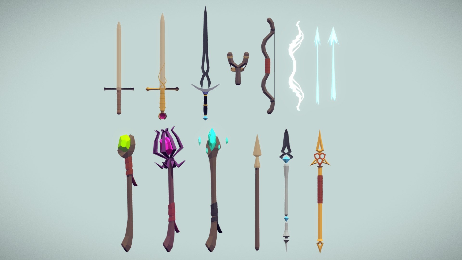 Array of Fantasy Weapons - 3D model by offish [e8f7401] - Sketchfab
